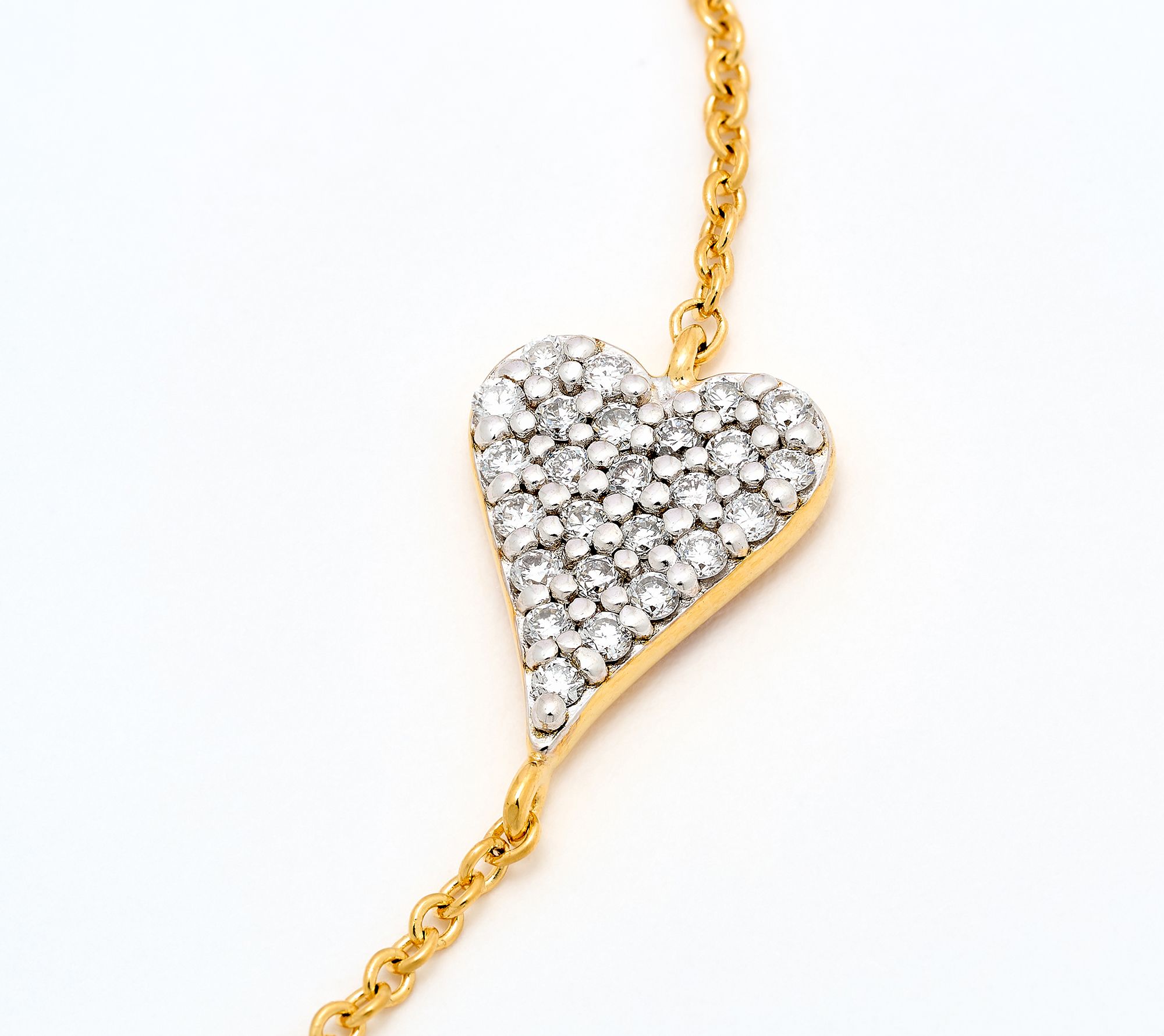 JEN by Jennifer Miller Pave Lab Grown Diamond Heart Bracelet - QVC.com