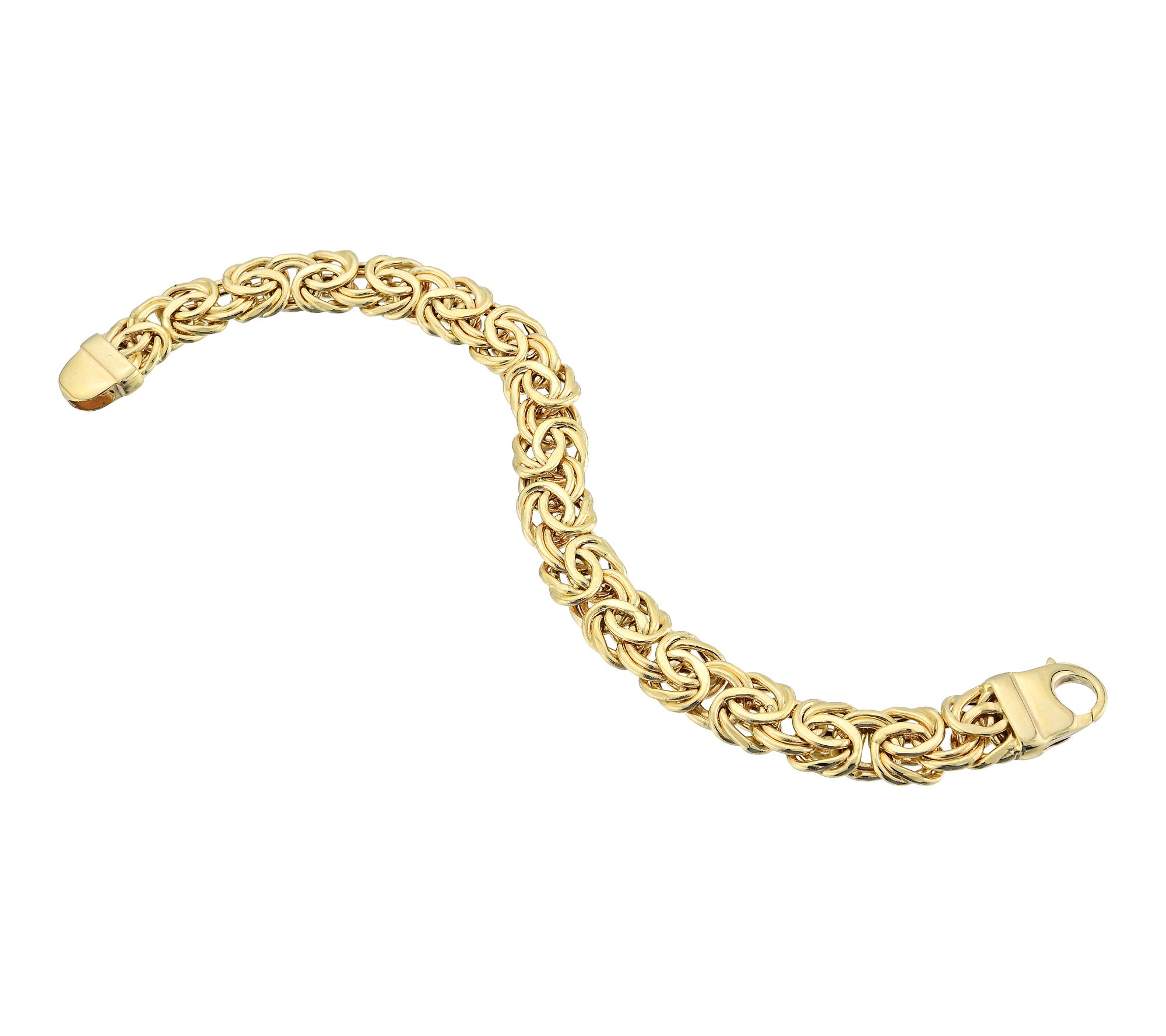 Adorna 14K Gold 10mm Bold Byzantine Chain 7-1/2" Bracelet, 11g - QVC.com