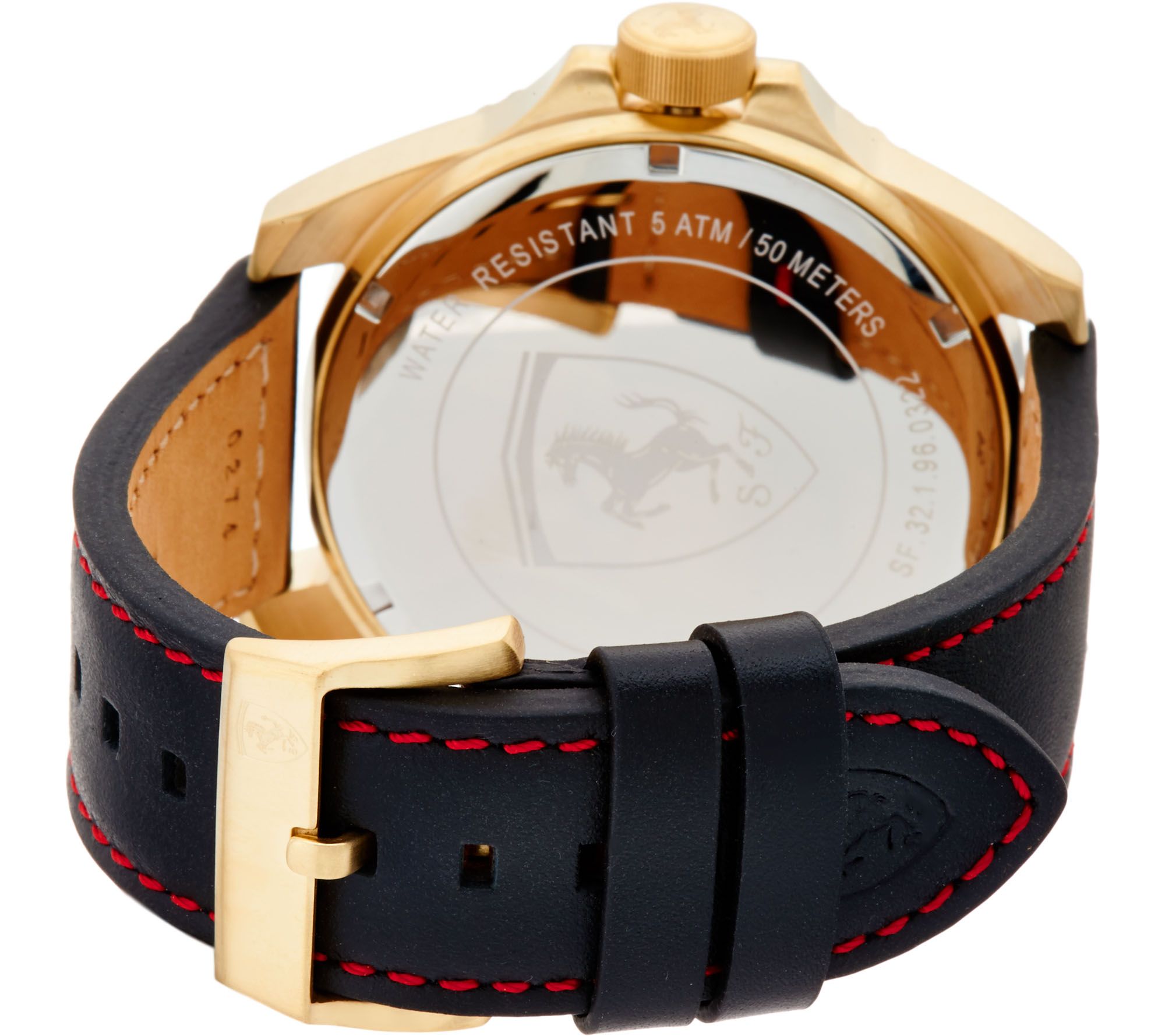 Ferrari Men's Black Leather Strap Multi-Function XX Ker Watch - QVC.com