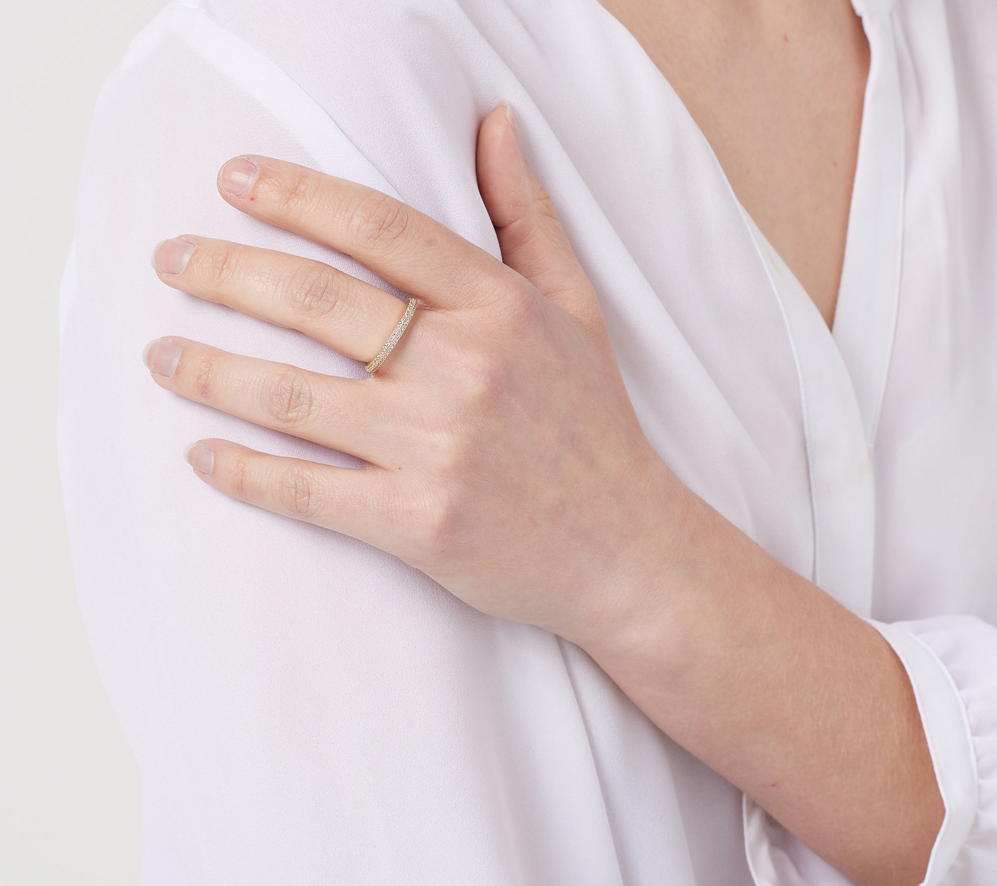 "As Is" Diamonique x Lisa Mason Set of 3 Tri-Color Band Rings - QVC.com