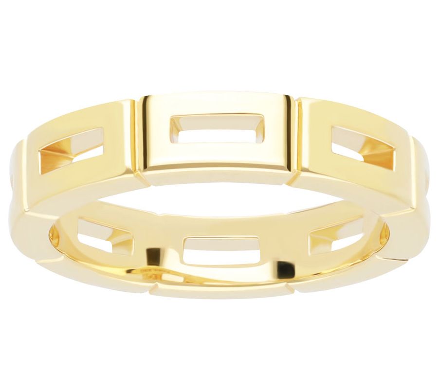 Elyse Ryan 14K Gold Clad Modern Link Band Ring - QVC.com