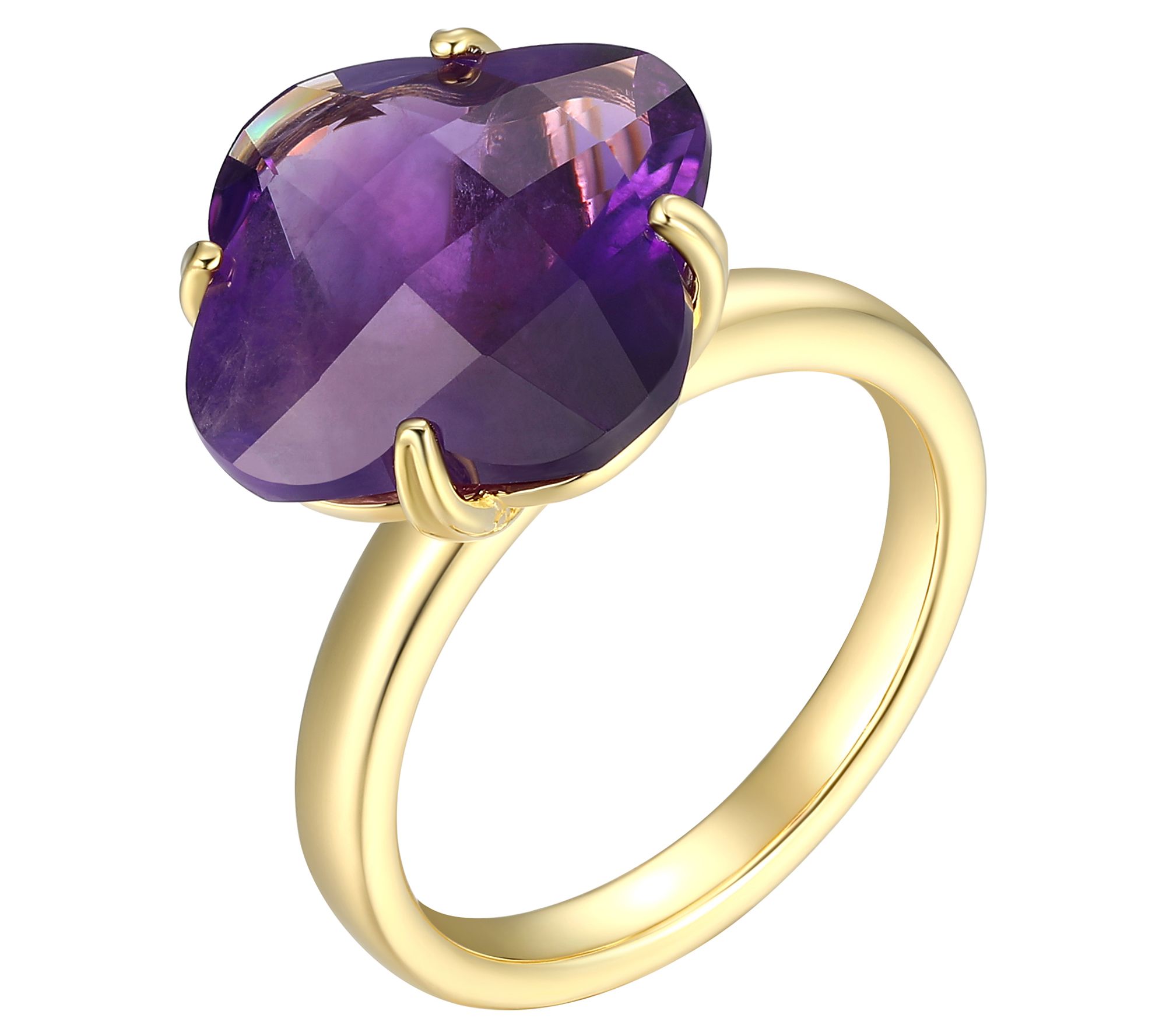 Affinity Gems Amethyst Quatrefoil Clover Ring, 18k Gold - QVC.com