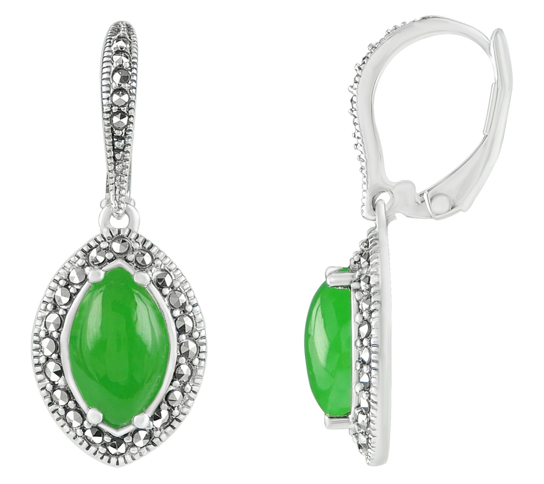Suspicion Sterling Silver Marquise Jade DangleEarrings - QVC.com