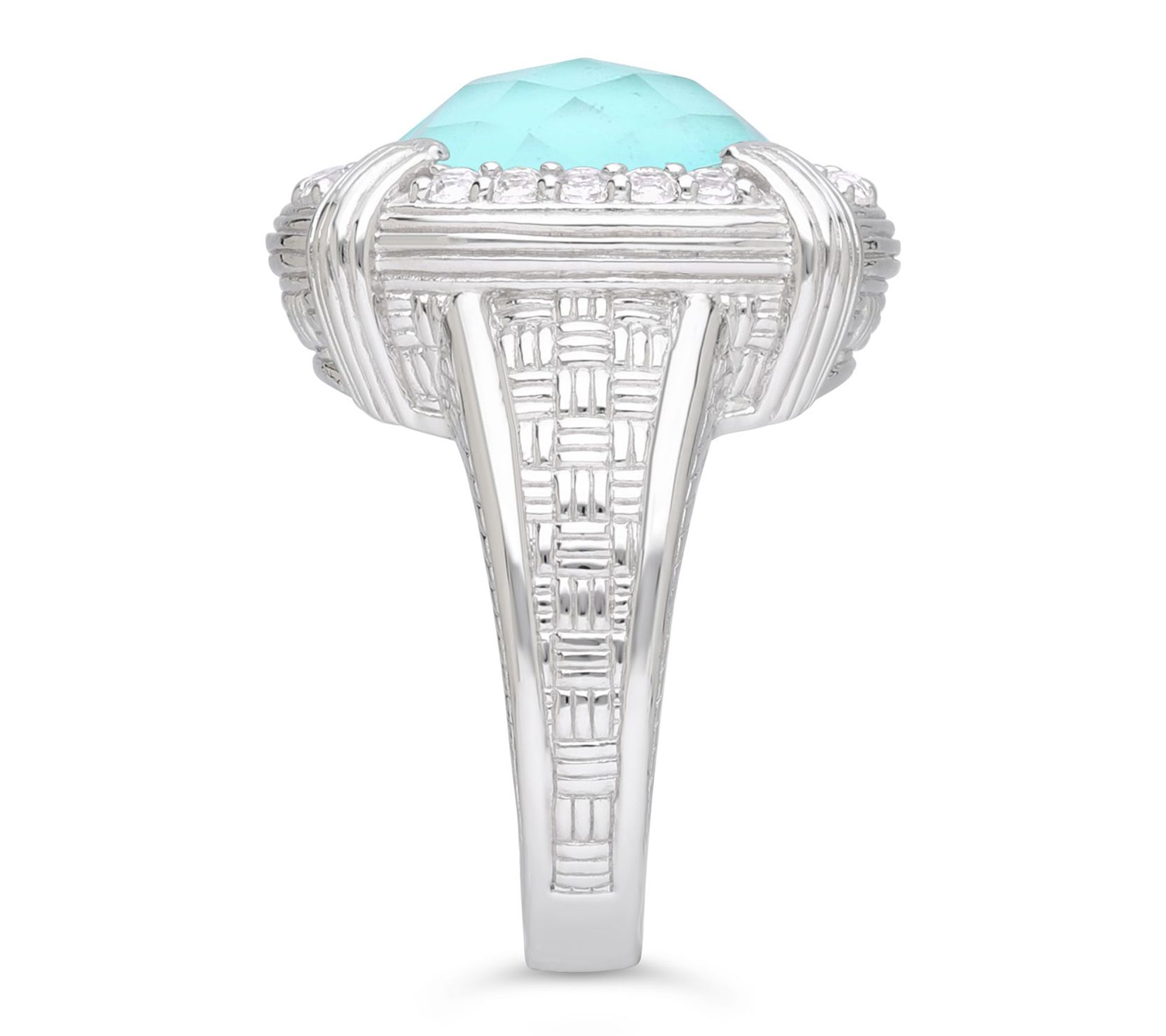Ariva Sterling Silver Turquoise Doublet Cocktail Ring - QVC.com