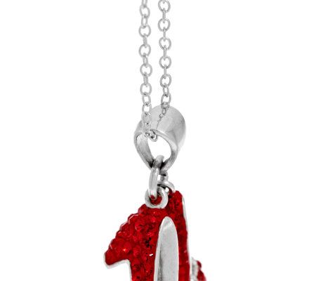 Wizard of Oz Sterling Crystal Ruby Slippers Pendant, Boxed - QVC.com