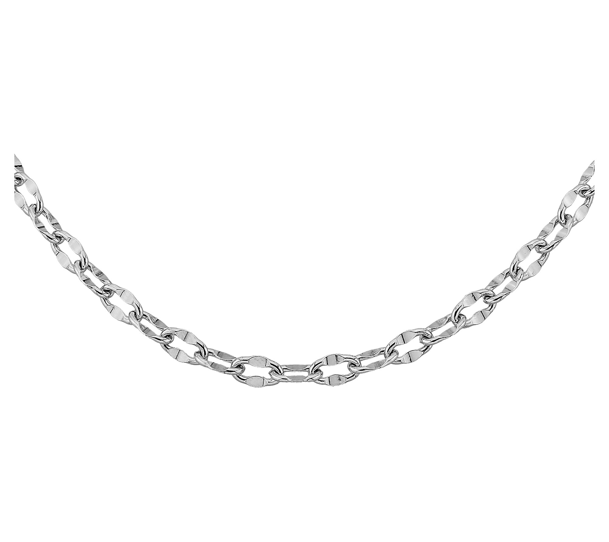 Silver Style 3.5mm Solid Mirror Link Chain Necklace, Sterling - QVC.com
