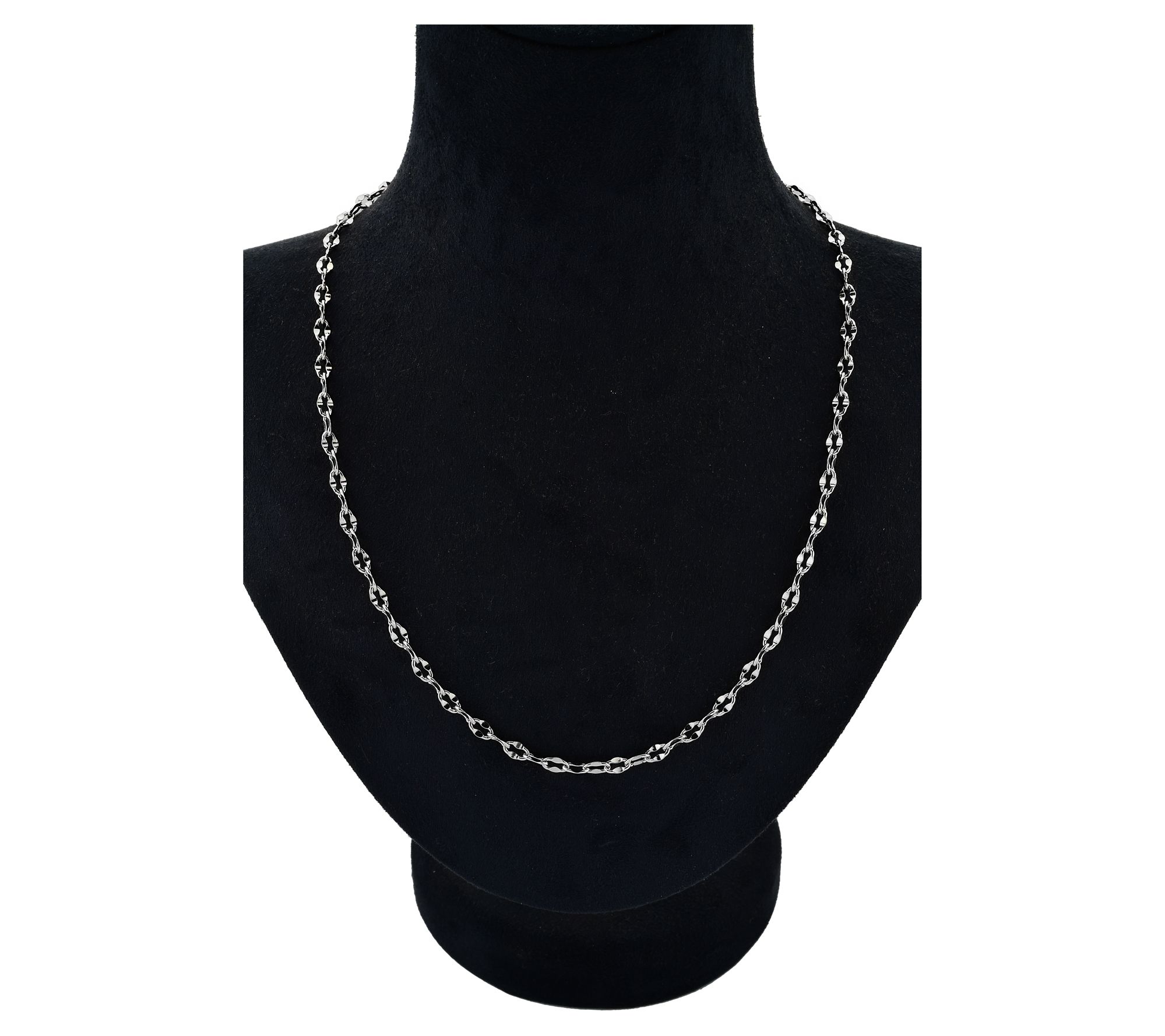Silver Style 3.5mm Solid Mirror Link Chain Necklace, Sterling - QVC.com