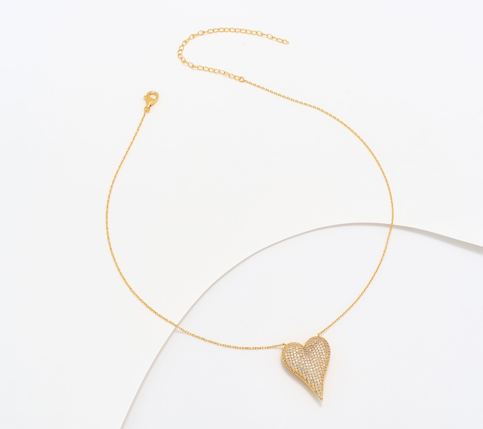 Diamonique x Jennifer Miller Puffy Elongated Heart Necklace, Sterling ...