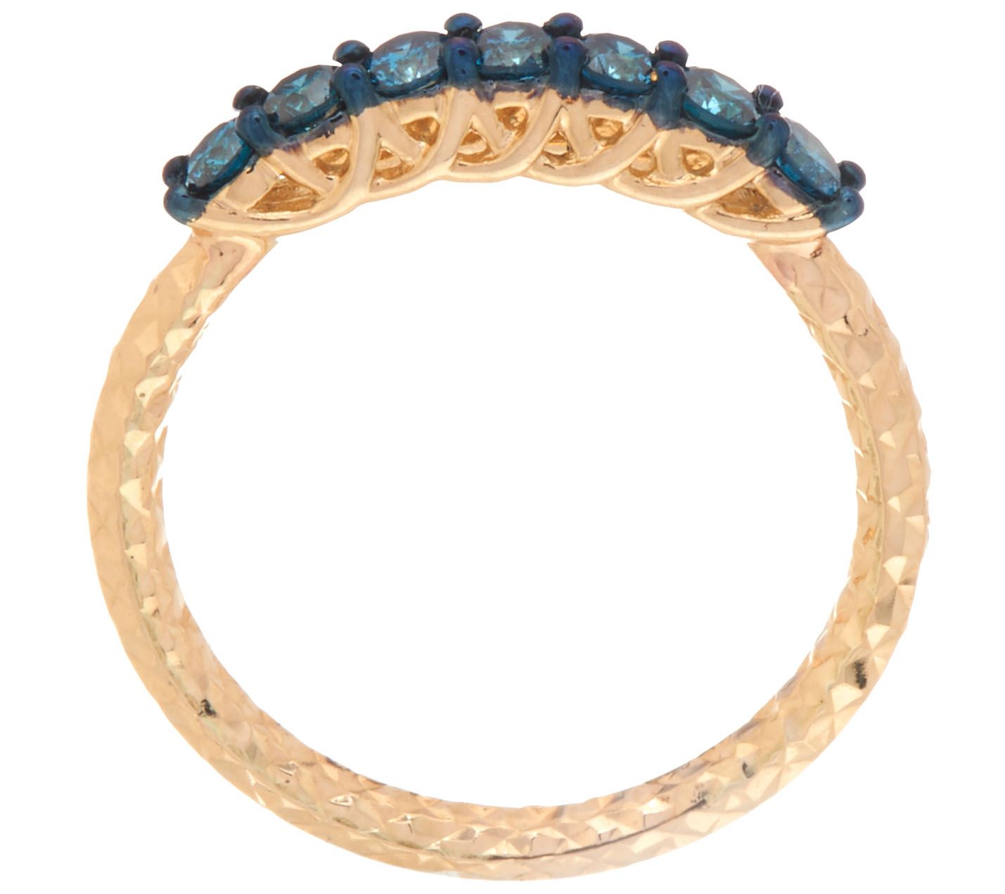 7-Stone Colored Diamond Ring 14K Gold 1/2 cttw by Affinity - QVC.com