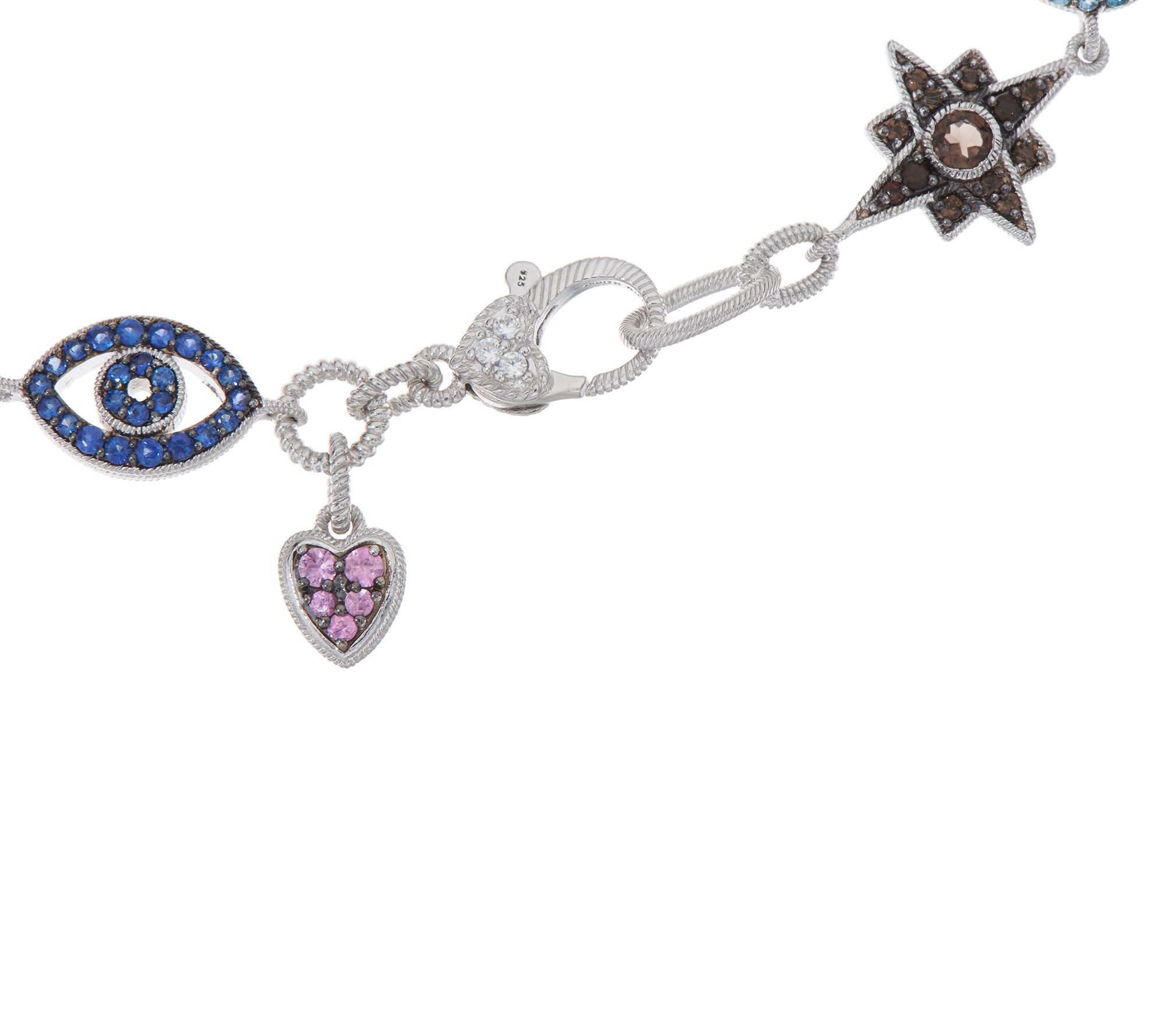 Judith Ripka Sterling Silver Lucky Charm 6-3/4" Bracelet 2.40cttw - QVC.com