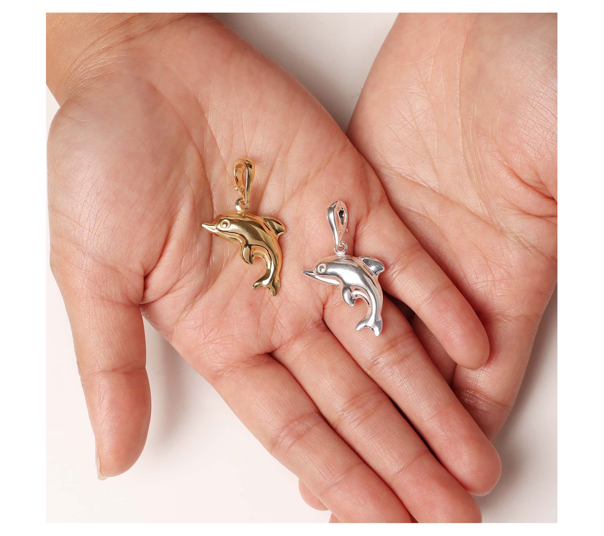 Ultrafine Silver Dolphin Enhancer Pendant - QVC.com