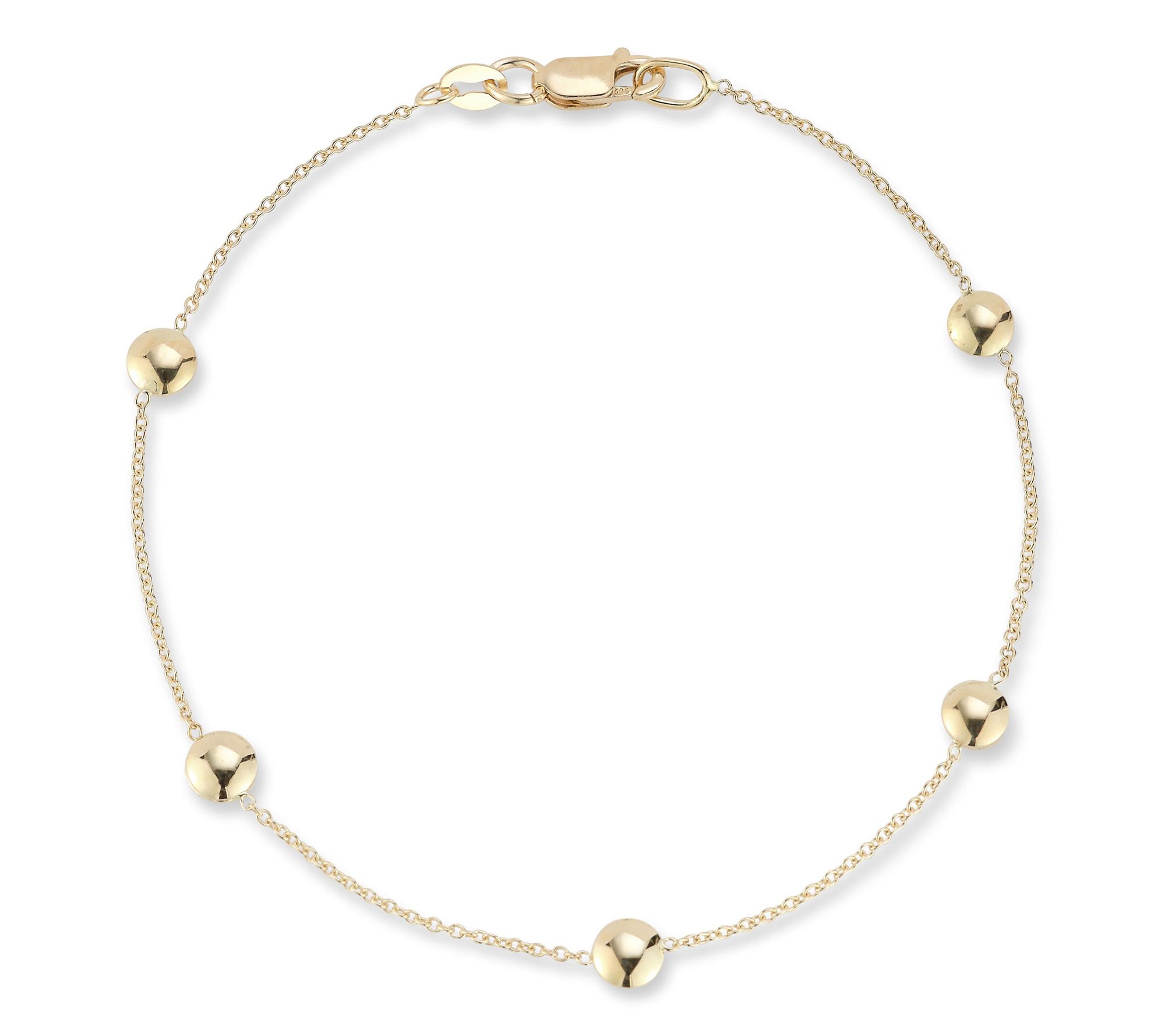 Italian Gold Button Station Bracelet 14K QVC
