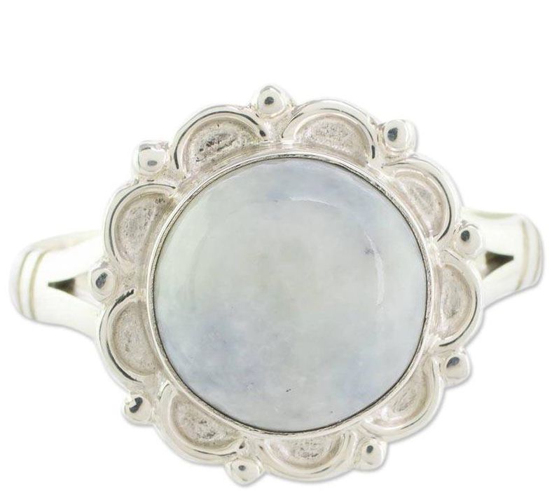 Novica Artisan Crafted Sterling Jade Ring - QVC.com