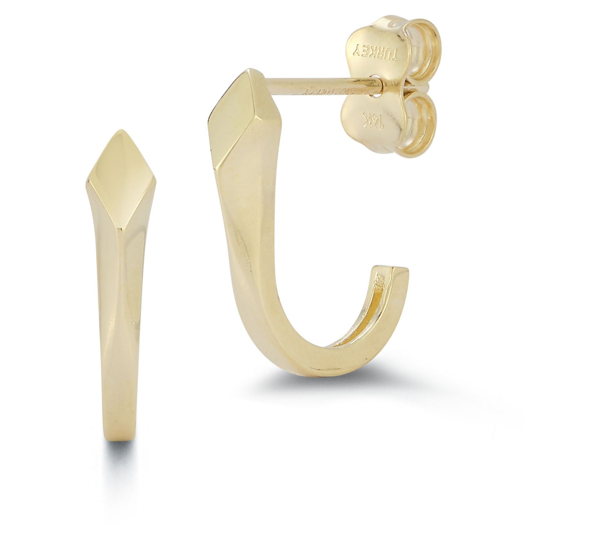 Luminosa Gold Thin Convex Graduated Earrings, 14K - QVC.com