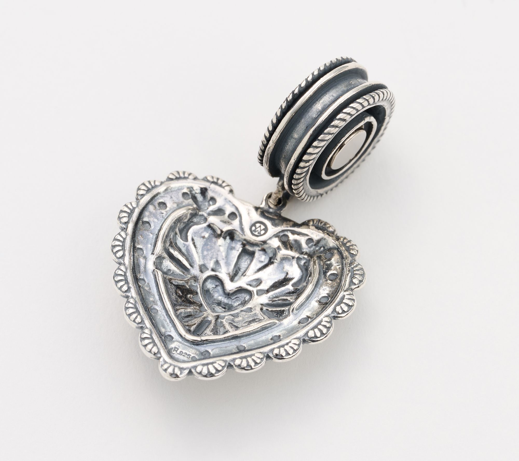 "As Is" American West Sterling Silver Rope Heart Pendant Insert - QVC.com