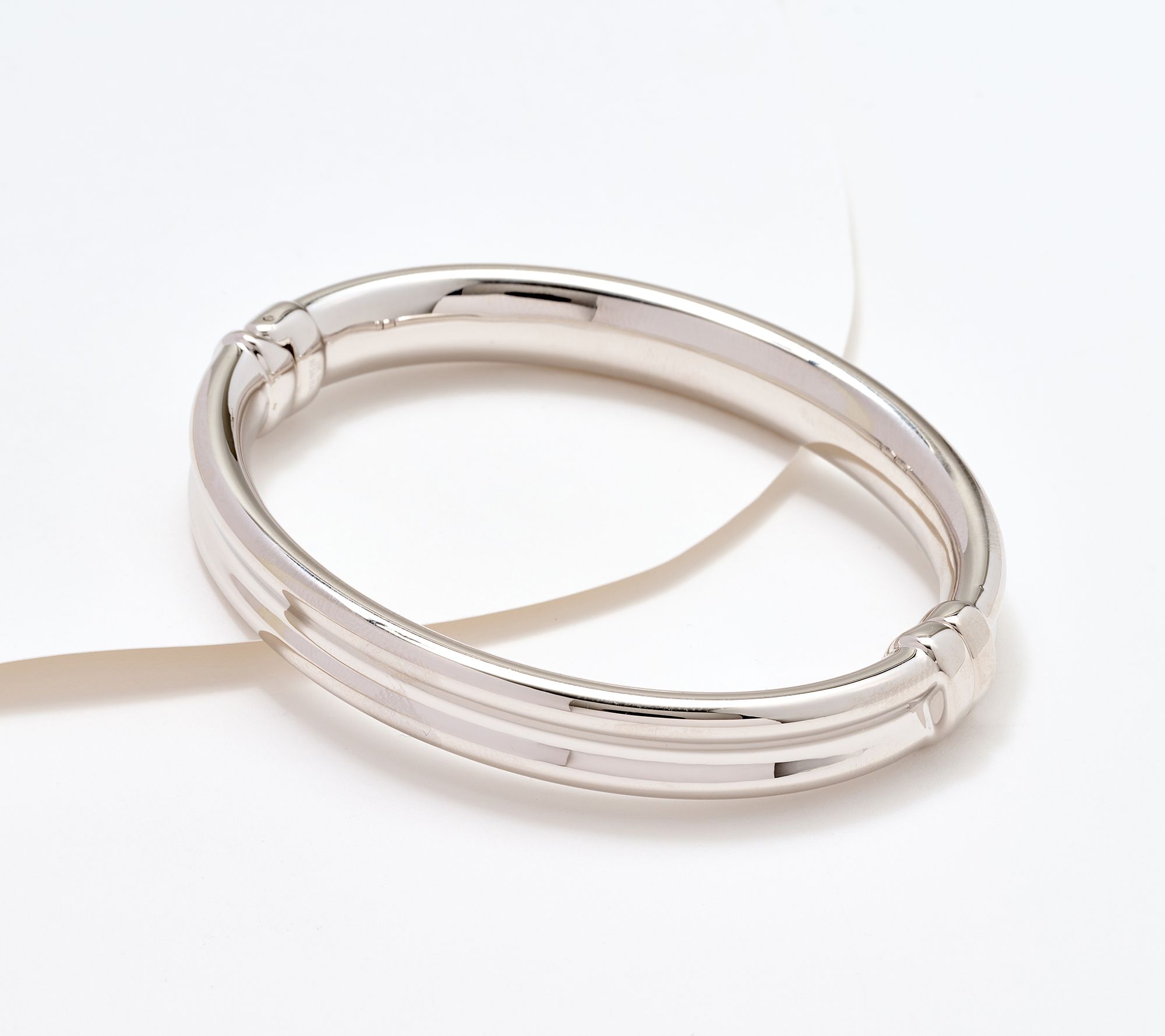 "As Is" BellaOro Bold Hinged Bangle, 14K Gold Over Resin - QVC.com