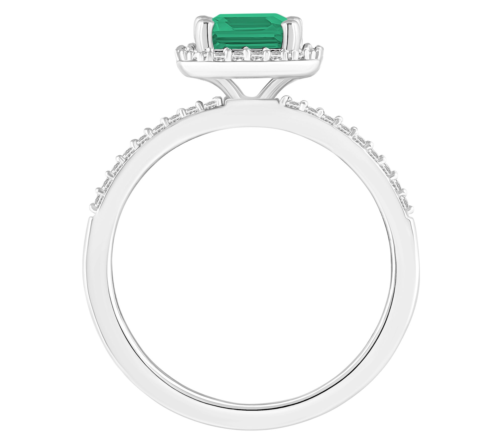 Affinity Gems Emerald Cut Created Gemstone Ring, 10K Gold - QVC.com