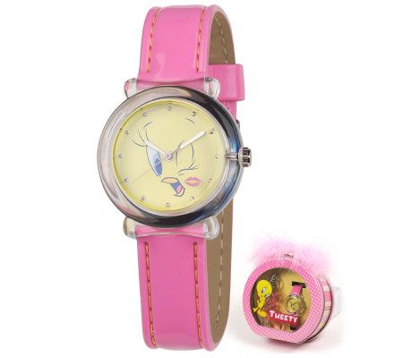 Armitron Tweety Bird Watch and Charm Bracelet S - QVC.com