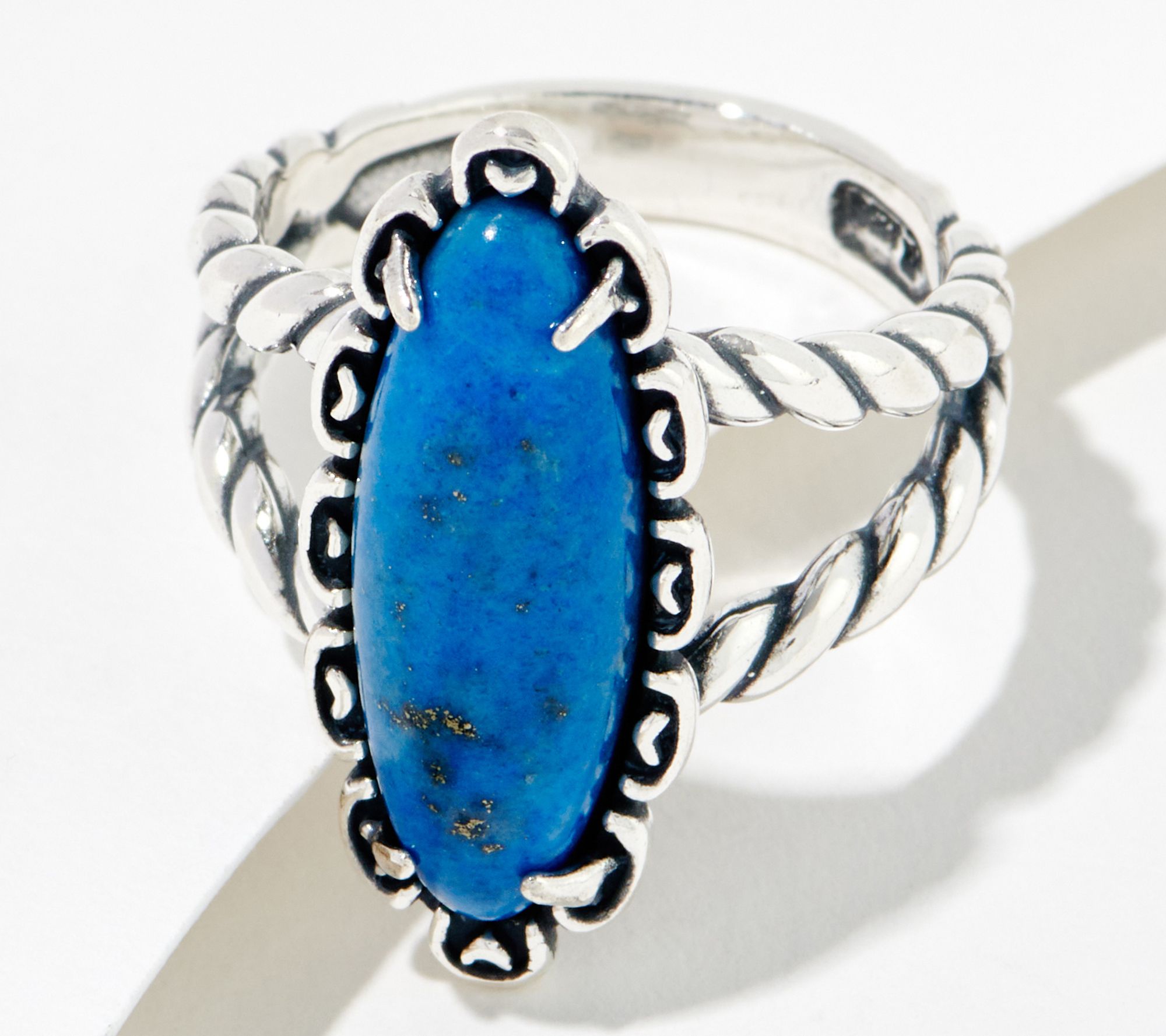 "As Is"American West Sterling Silver Elongated Oval Gemstone Ring - QVC.com