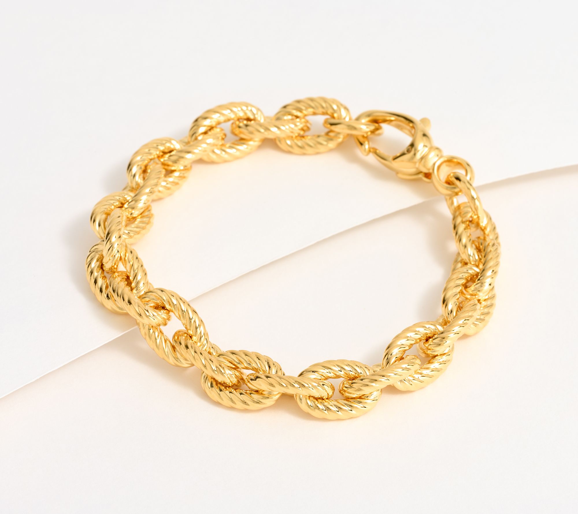 "As Is" BellaOro Oval Rolo Link Bracelet, 14K Gold Over Resin - QVC.com
