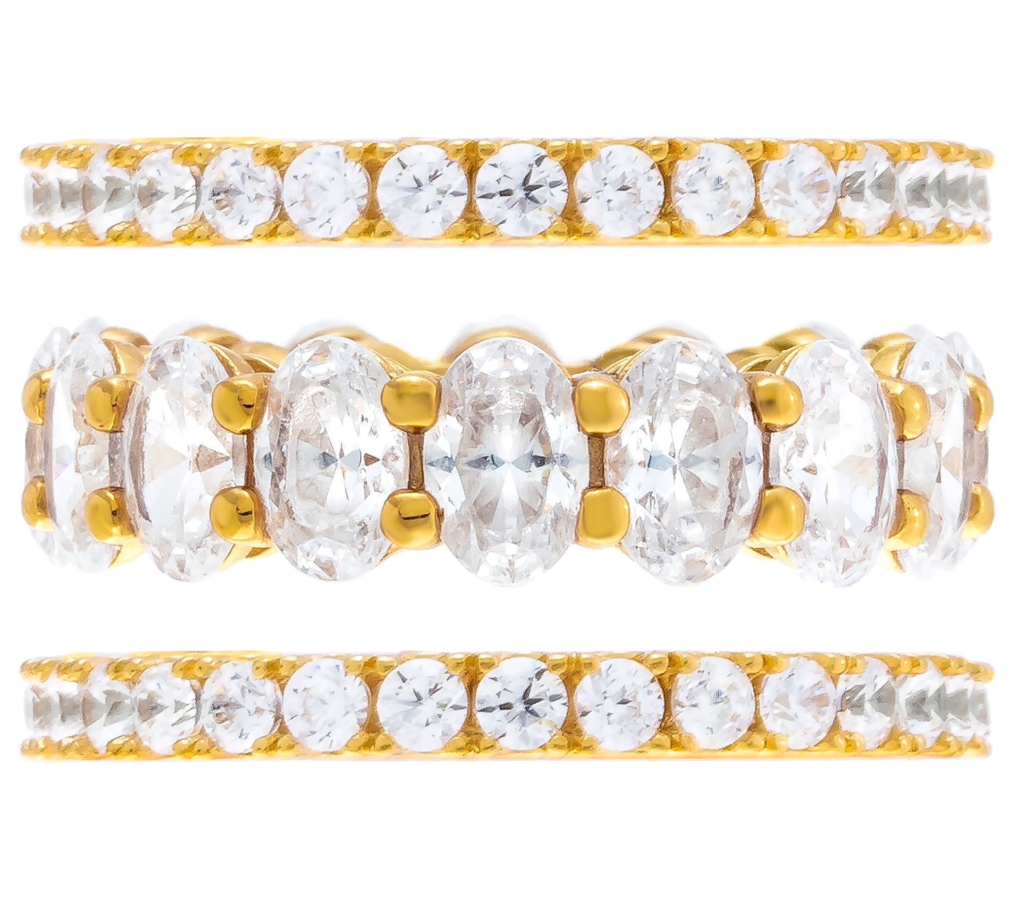 Diamonique 14.70 cttw Eternity Bridal Ring Set,14K Plated - QVC.com