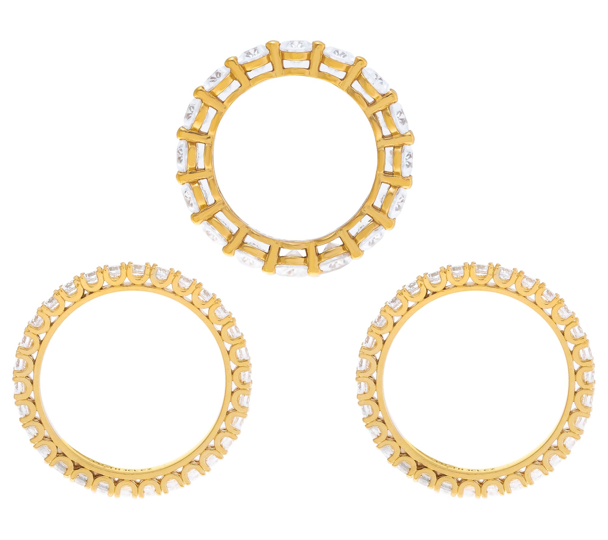 Diamonique 14.70 cttw Eternity Bridal Ring Set,14K Plated - QVC.com