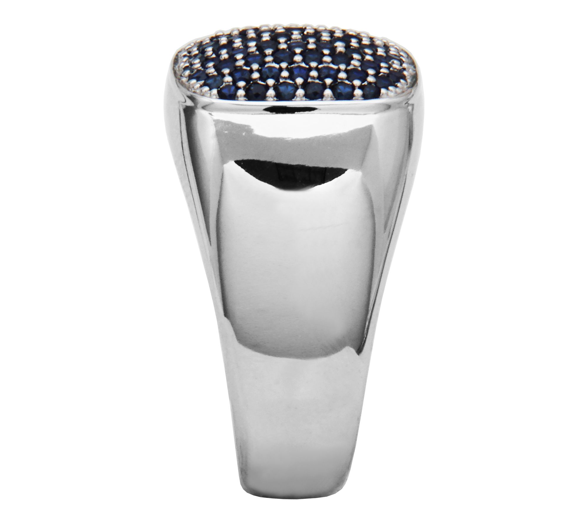 Men's Created Pave Created Sapphire Signet Ring, Sterling - QVC.com