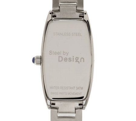 Steel by Design Elongated Watch with Swiss Movement - QVC.com