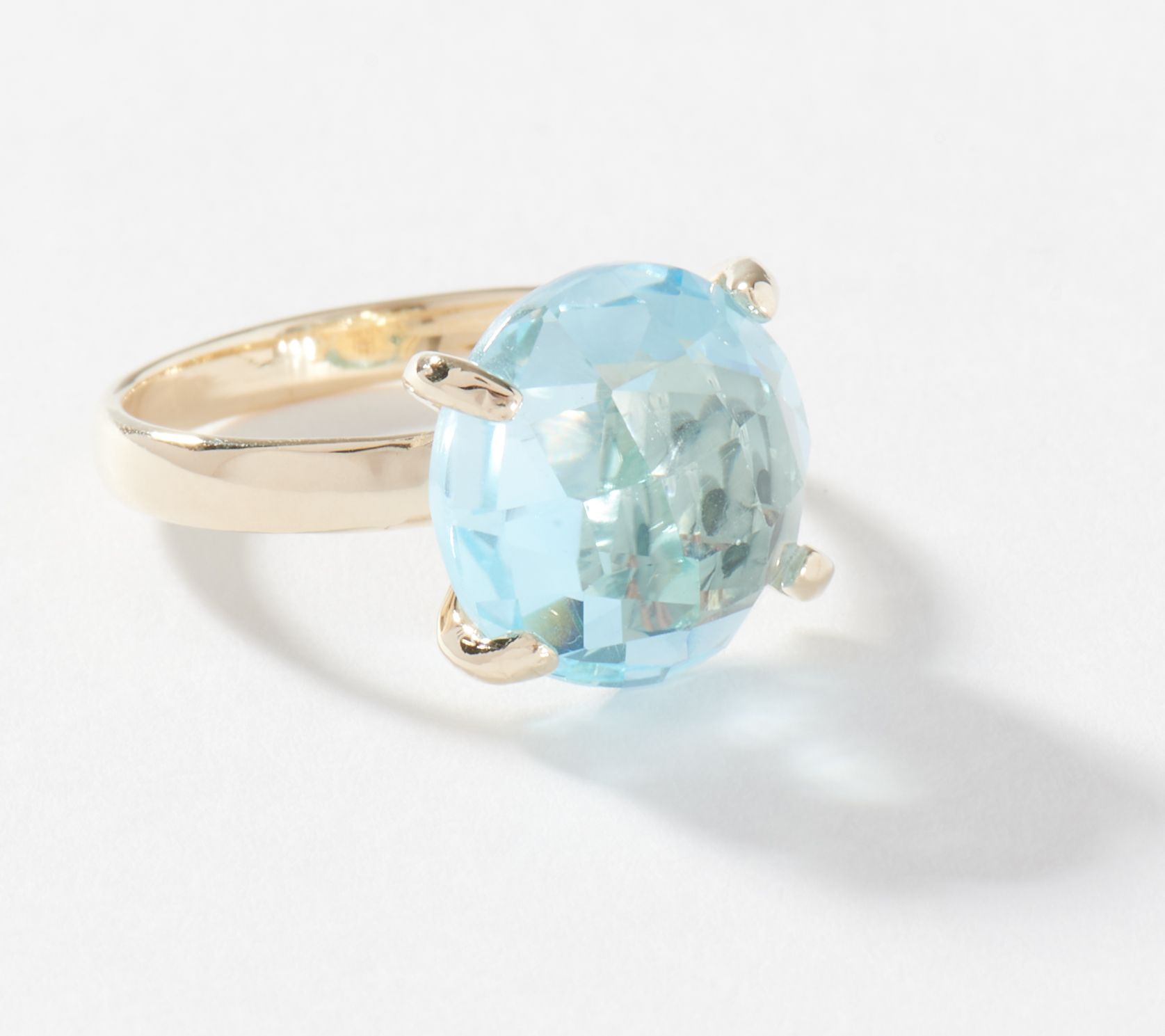 EternaGold Faceted Round Gemstone Ring, 14K Gold - QVC.com