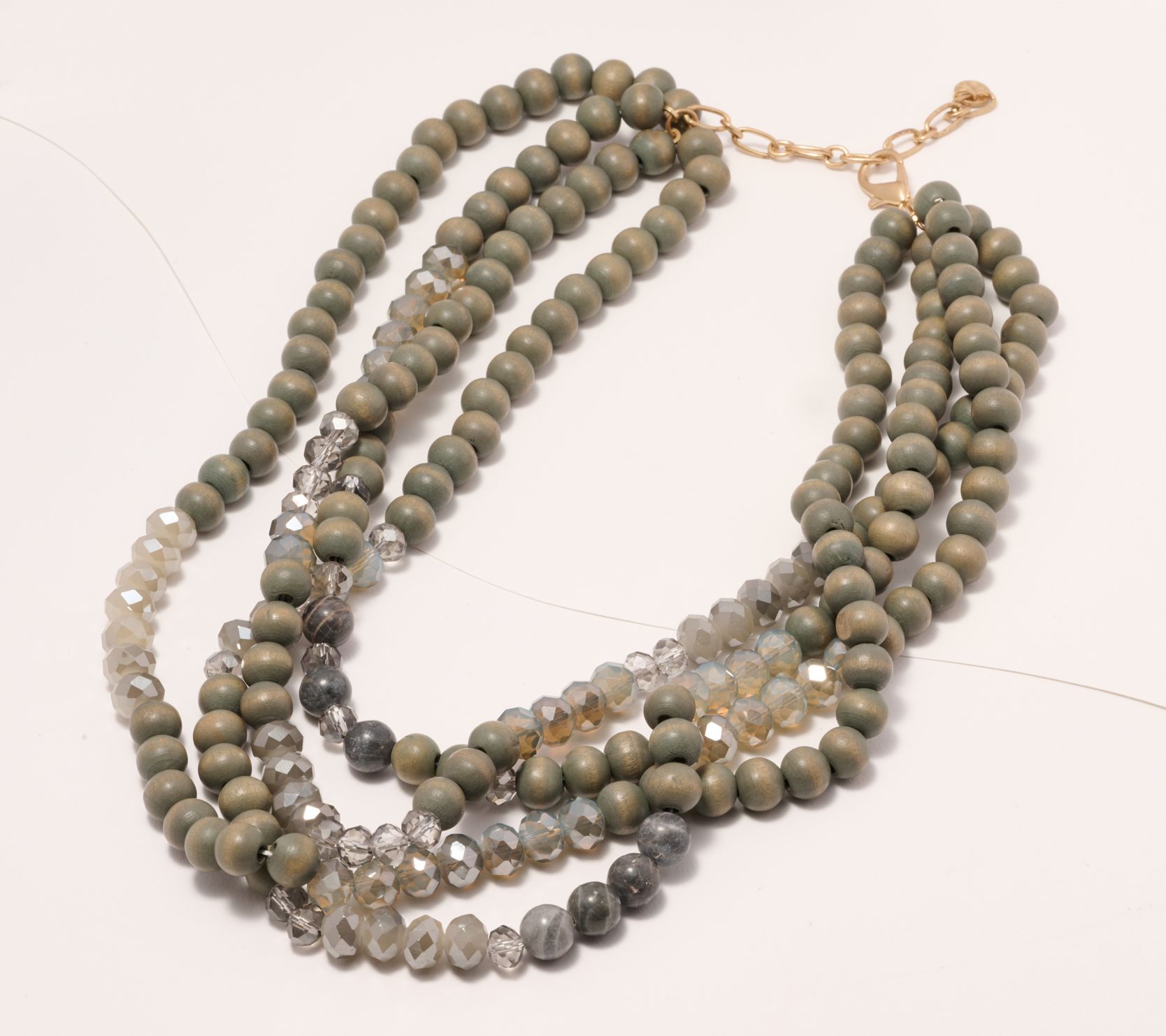 "As Is" Susan Graver Mixed Media Multi- Strand Necklace - QVC.com