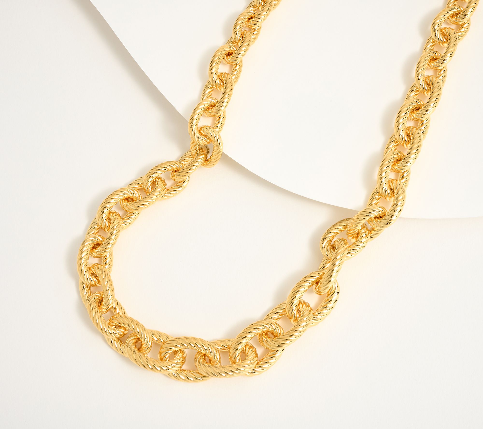 "As Is" BellaOro Rolo Link 20" Necklace, 14K Gold Over Resin - QVC.com