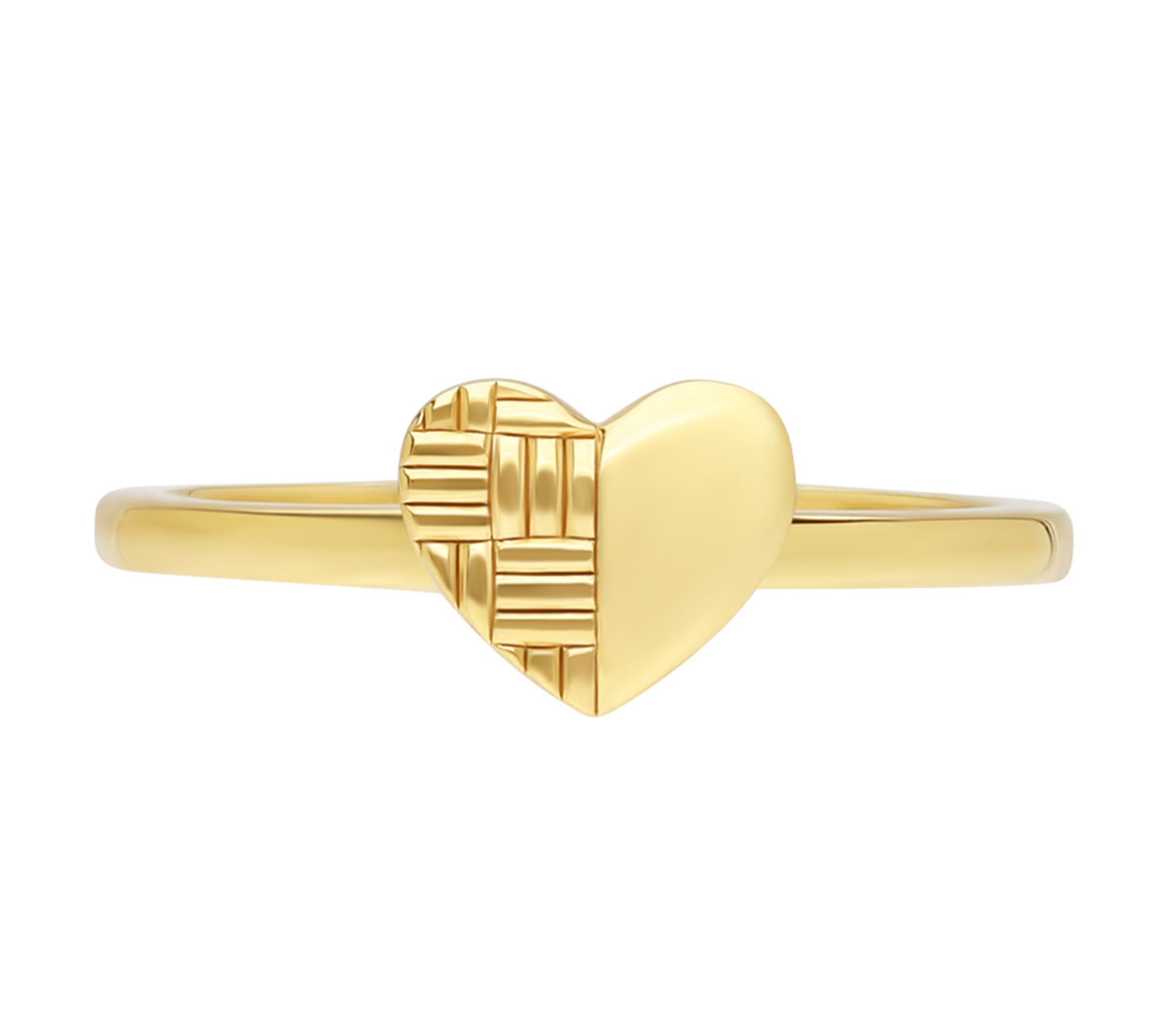 Ariva 14K Gold Basket Weave Heart Ring - QVC.com