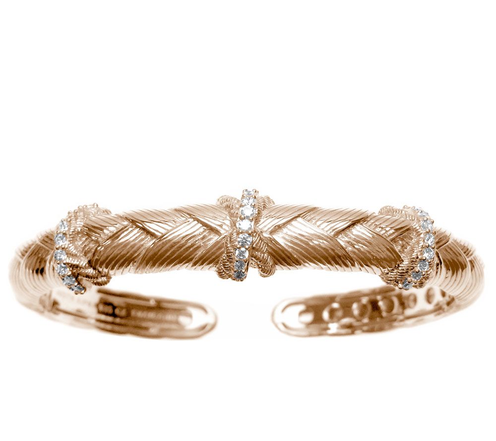 Judith Ripka Sterling & 14K Clad X-Design Cuff - QVC.com