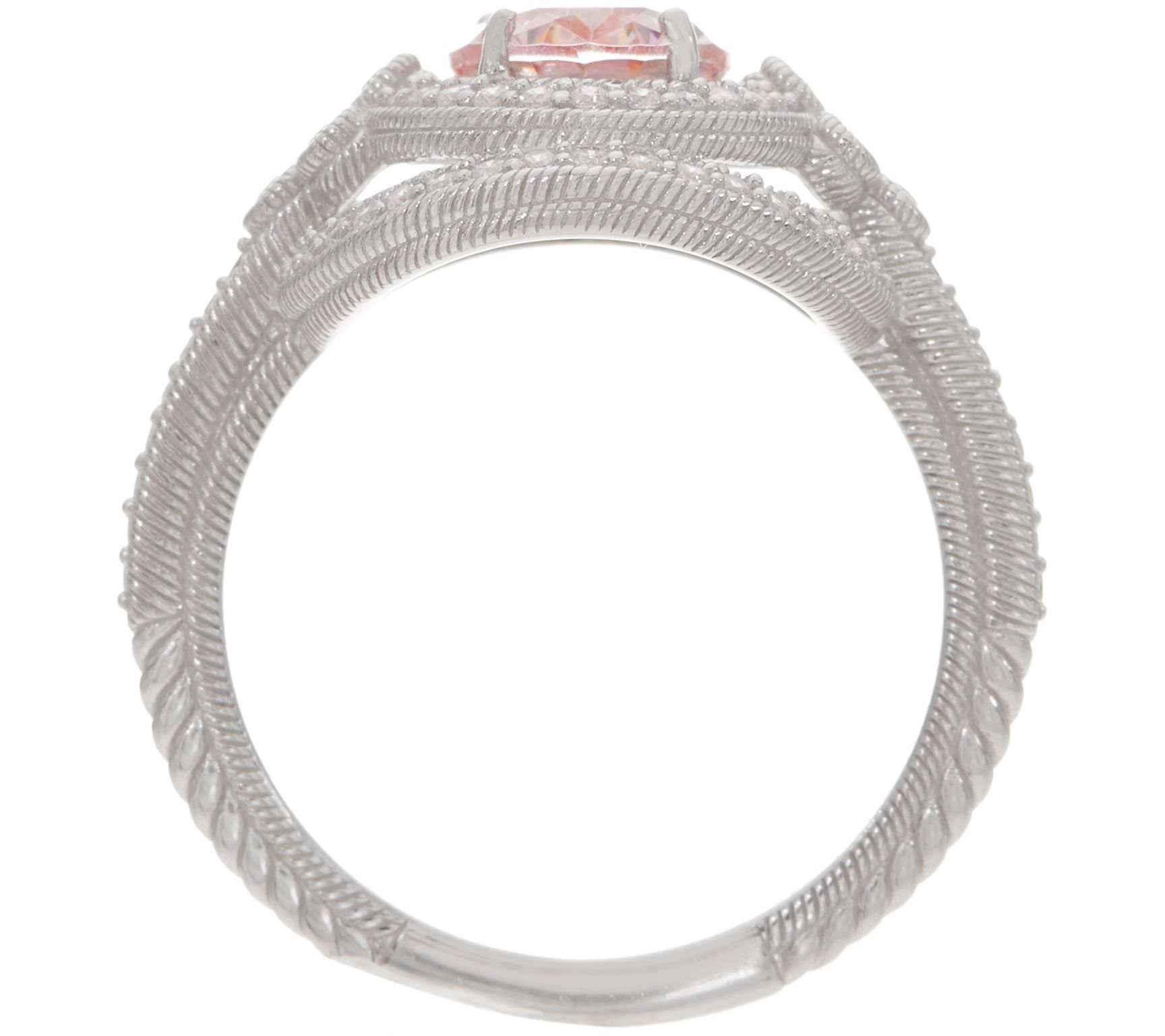 "As Is" Judith Ripka Sterling or 14K Clad Diamonique Sim. Morganite ...