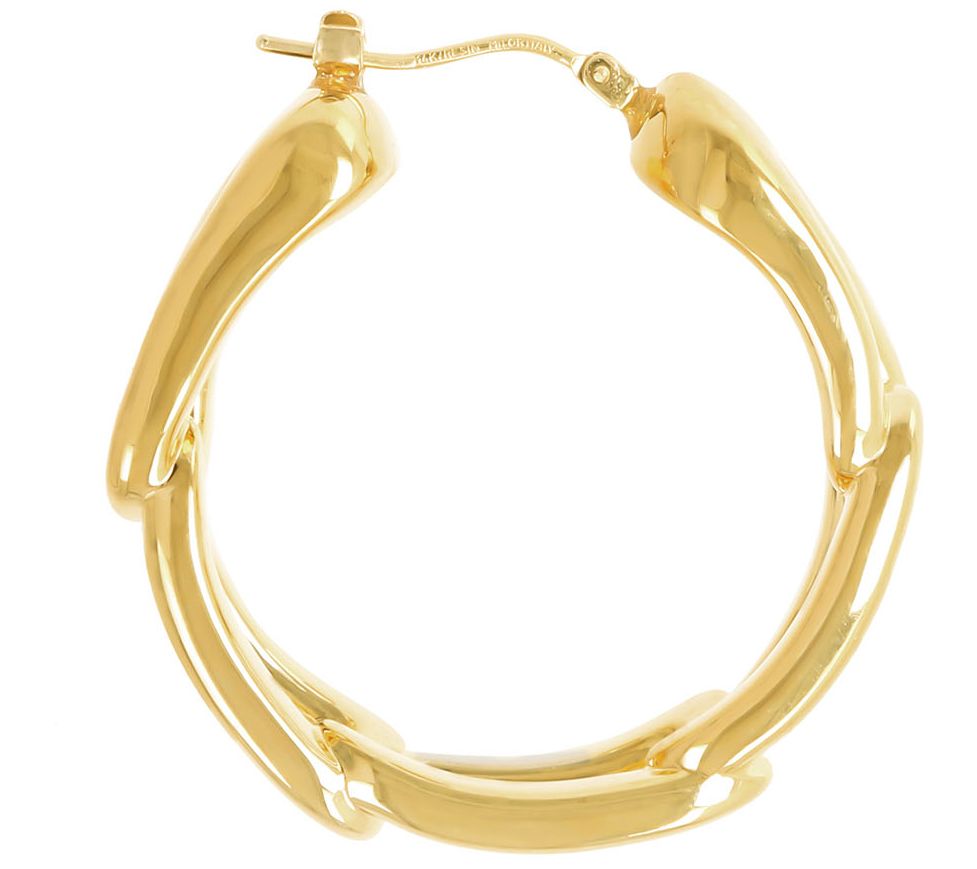 BellaOro Interlocking Link Hoop Earrings, 14 KOver Resin - QVC.com