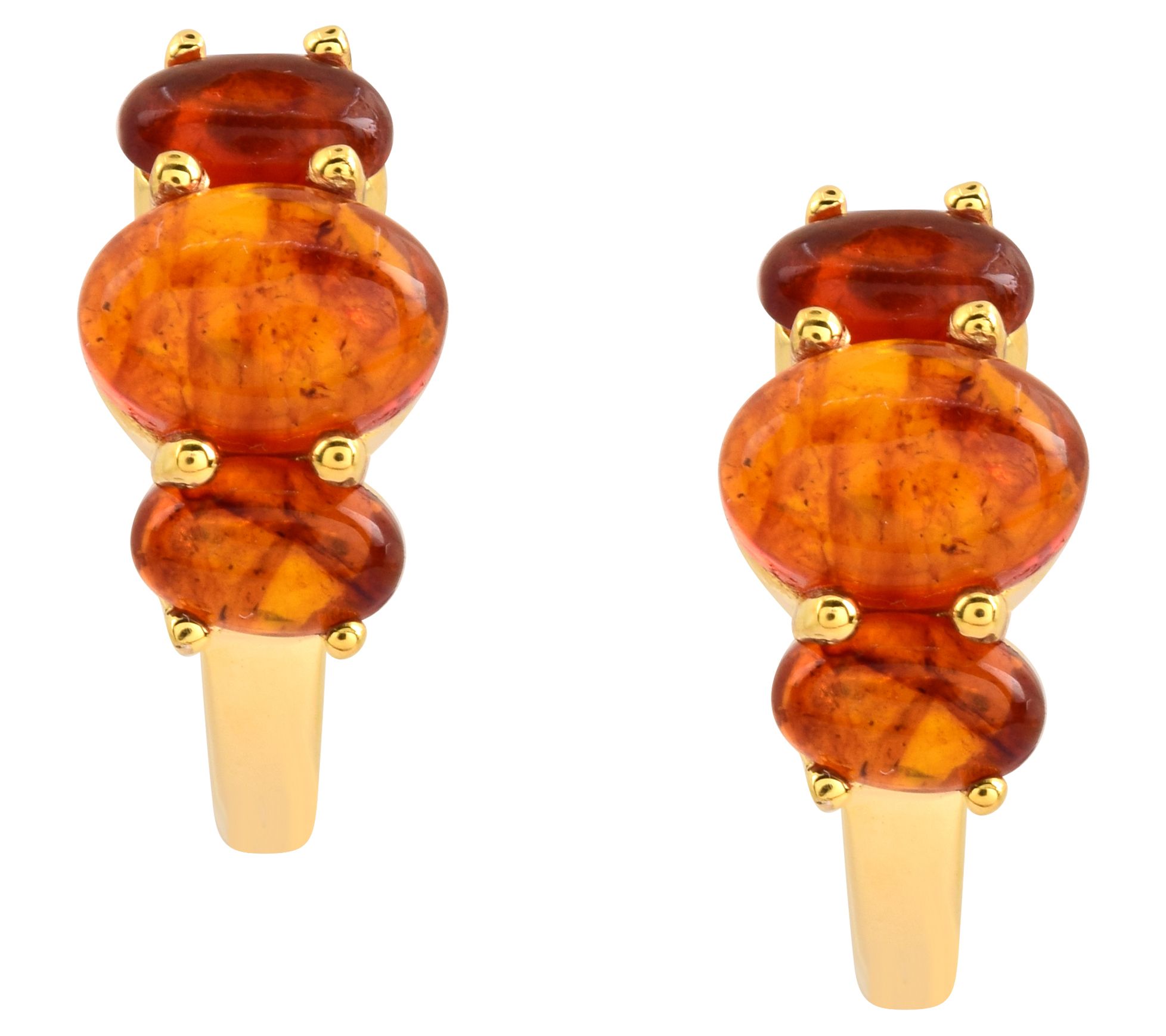 Affinity Gems Amber Hoop Earrings, 14K Gold Plated - QVC.com