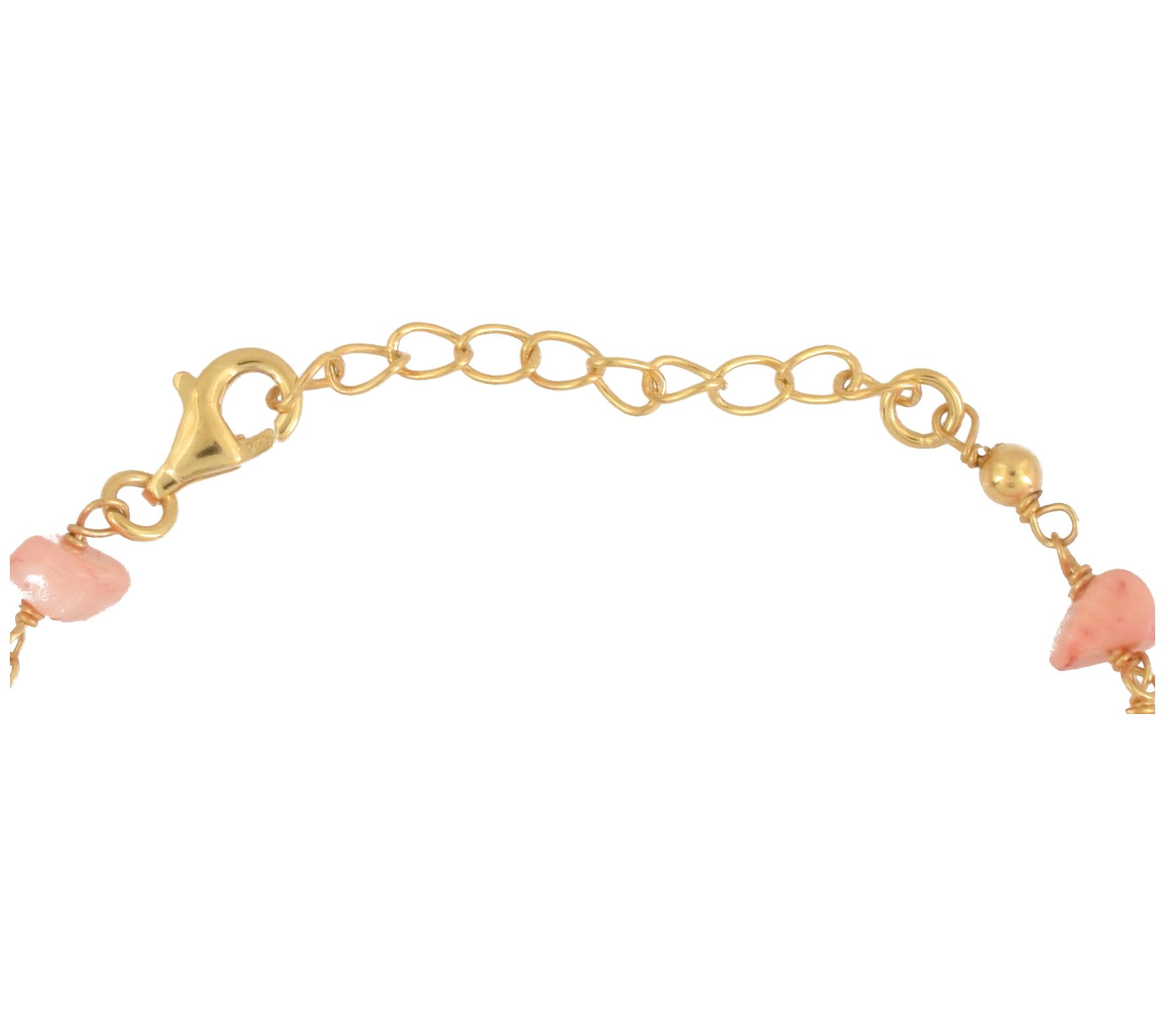 14K Gold Plated Pink Coral Star Fish Charm Bracelet - QVC.com
