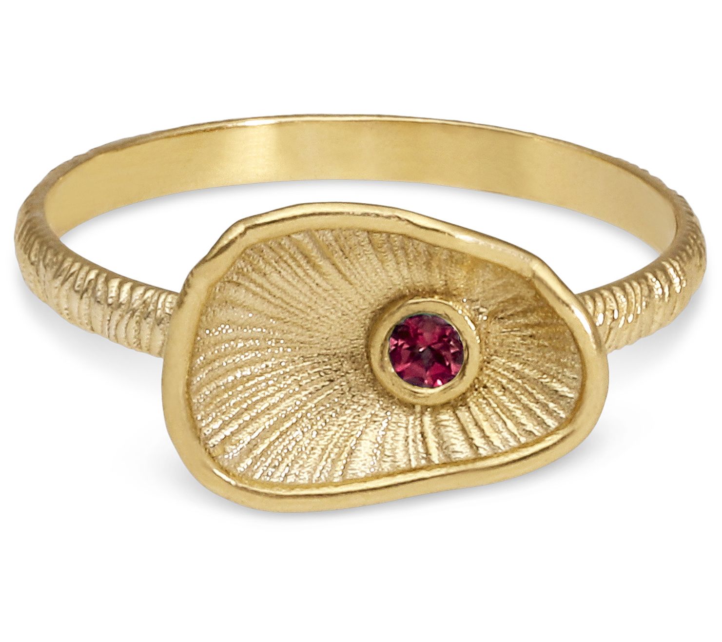 Adi Paz 14K Gold Textured Gemstone Ring - QVC.com