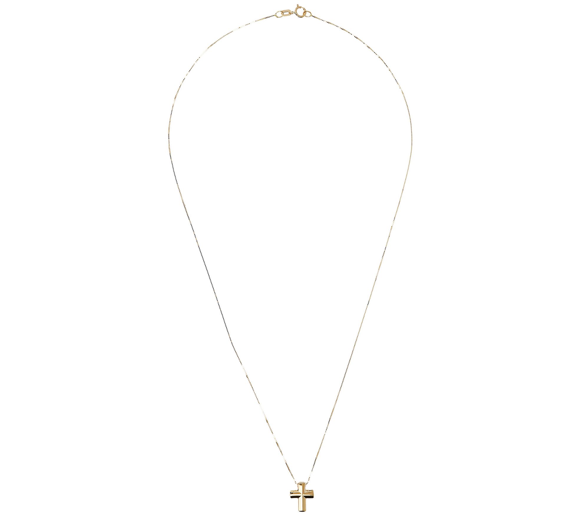 EternaGold Polished Petite Cross Necklace, 14Kold - QVC.com