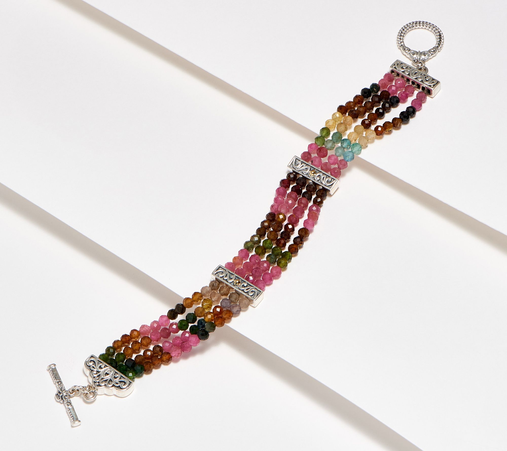 "As Is" Artisan Crafted Sterling Silver Multi Row Bead Bracelet - QVC.com