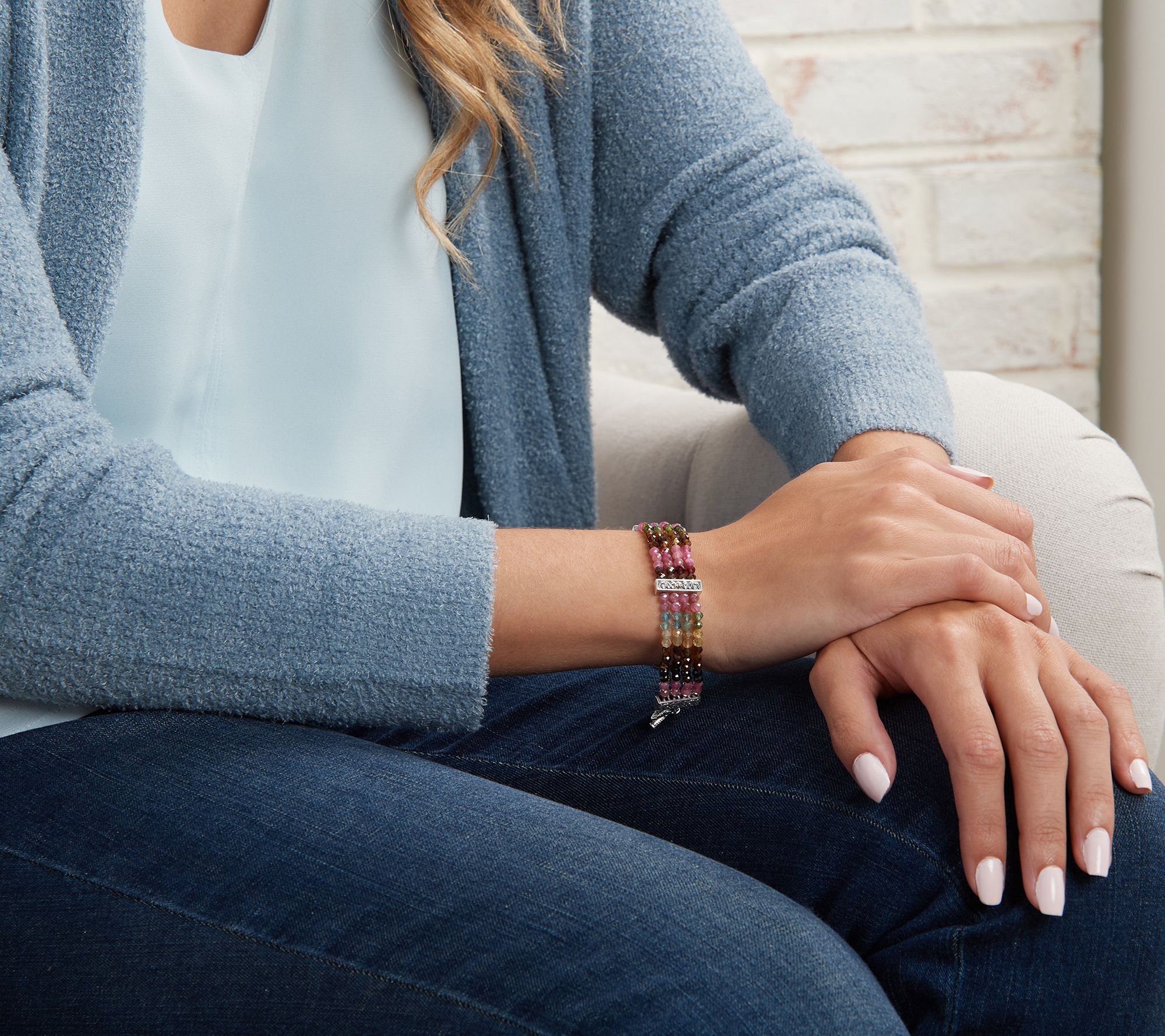 "As Is" Artisan Crafted Sterling Silver Multi Row Bead Bracelet - QVC.com