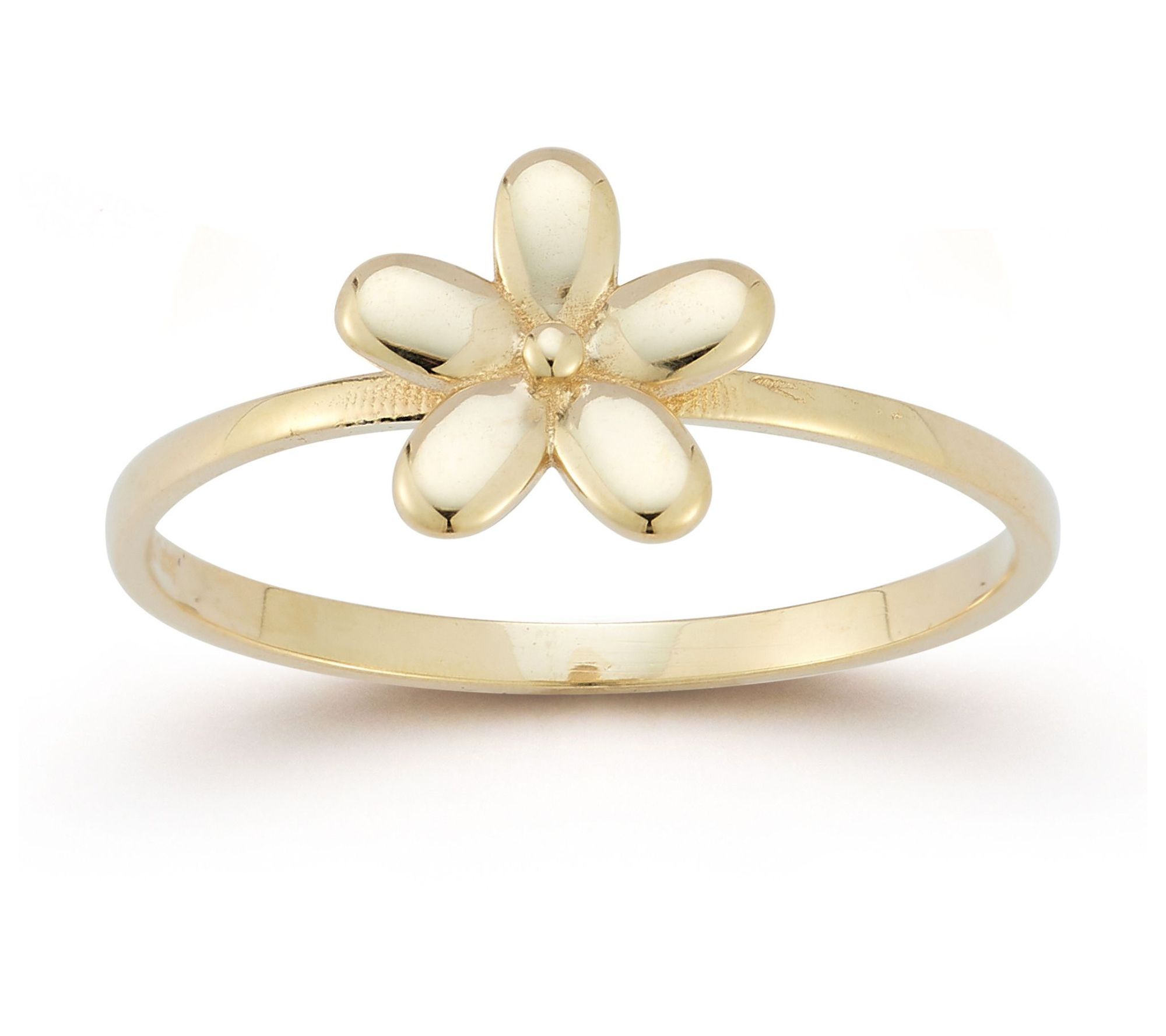Luminosa Gold Puffed Single Flower Ring, 14K - QVC.com