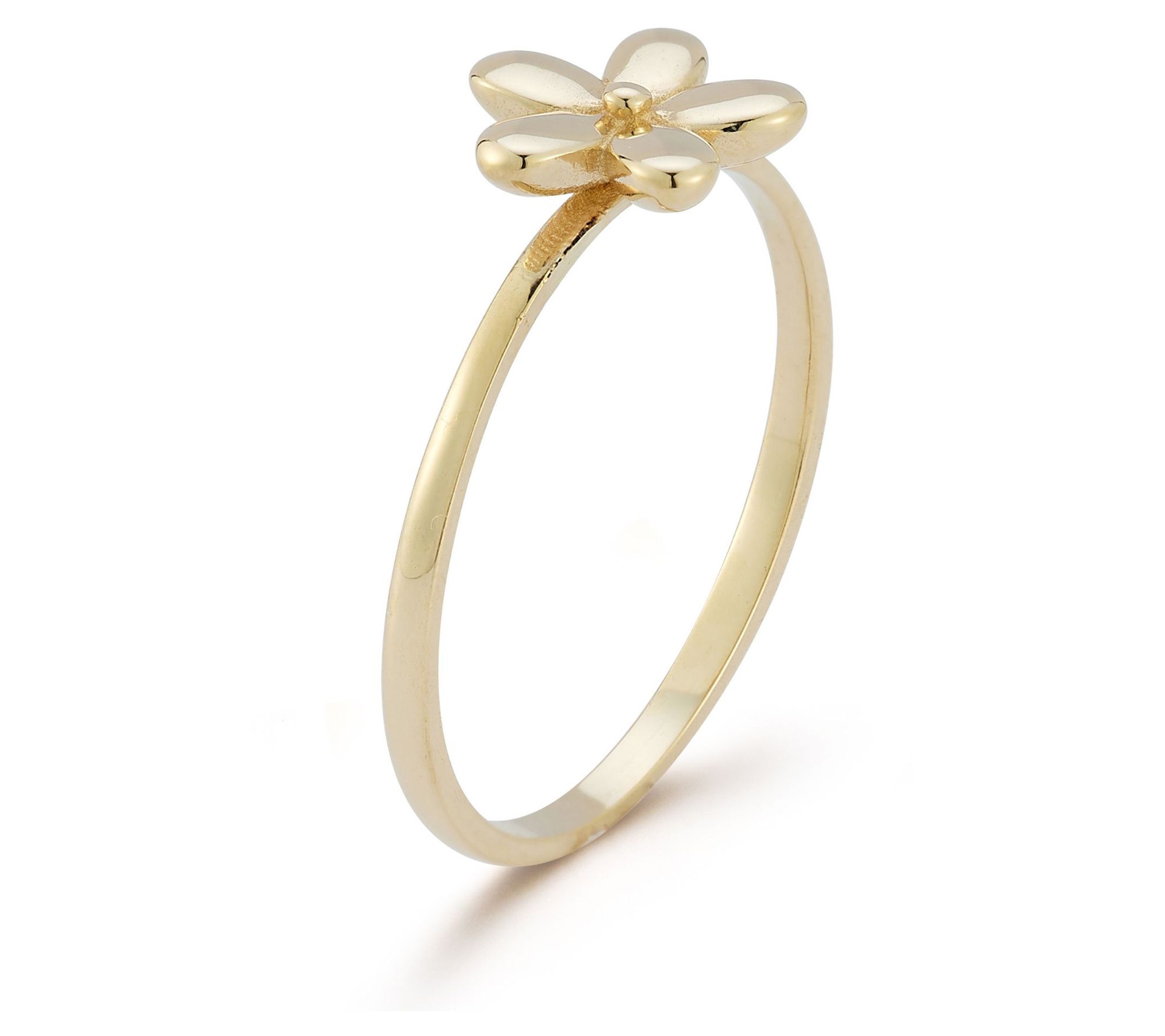 Luminosa Gold Puffed Single Flower Ring, 14K - QVC.com