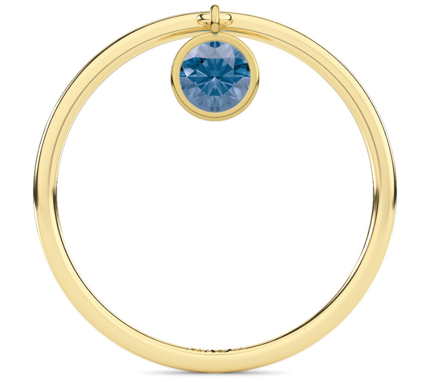 Vida Lab Diamonds Aqua Charm Ring, 14K Gold - QVC.com