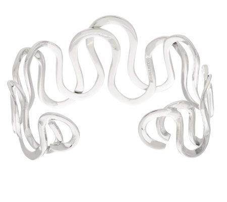 Artisan Crafted Bold Sterling Polished Wave Average Cuff, 24.5g - QVC.com