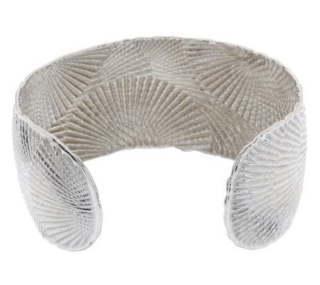"As Is" Italian Silver Sterling Average Textured Cuff - QVC.com