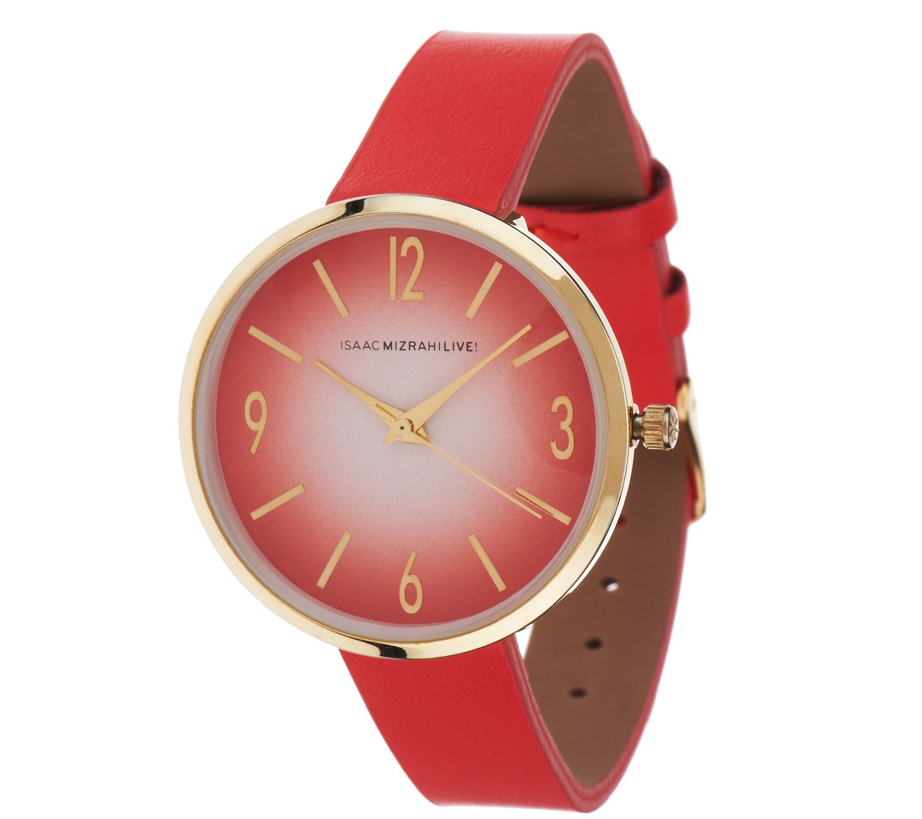 Isaac Mizrahi Live! Ombre Dial Leather Strap Watch - QVC.com