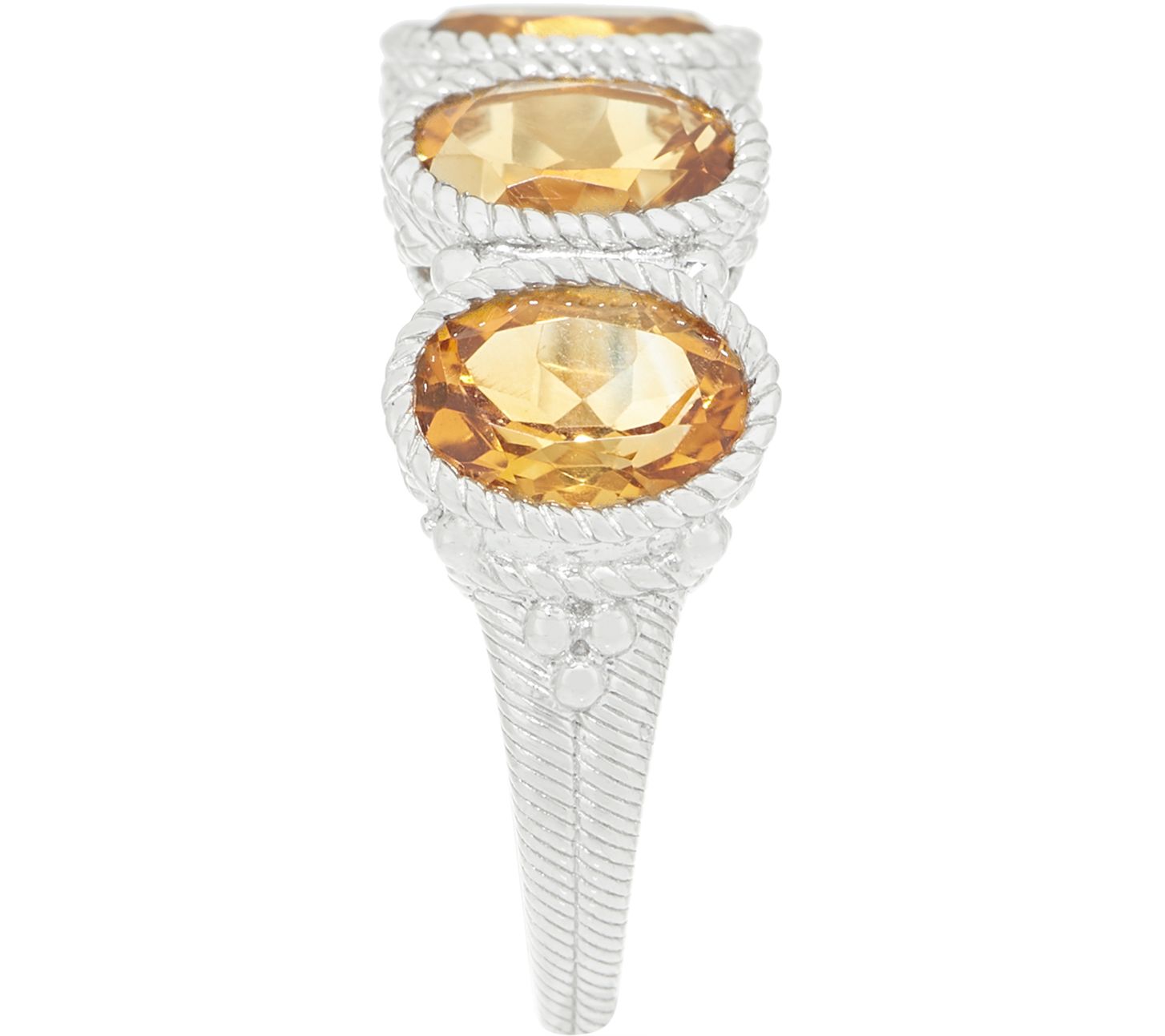 Judith Ripka Sterling Silver 5-Stone Oval Gemstone Ring - QVC.com