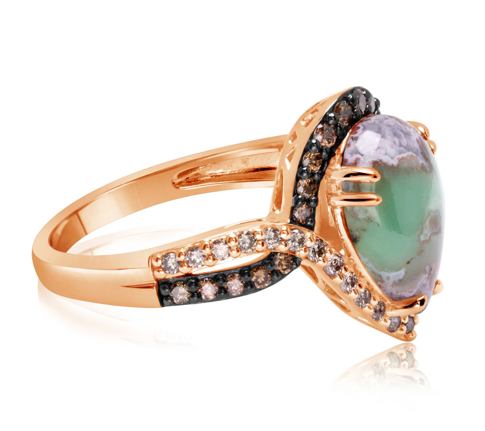 "As Is" Gem Discoverer Pear-Cut Aquaprase & Diamond Ring - QVC.com