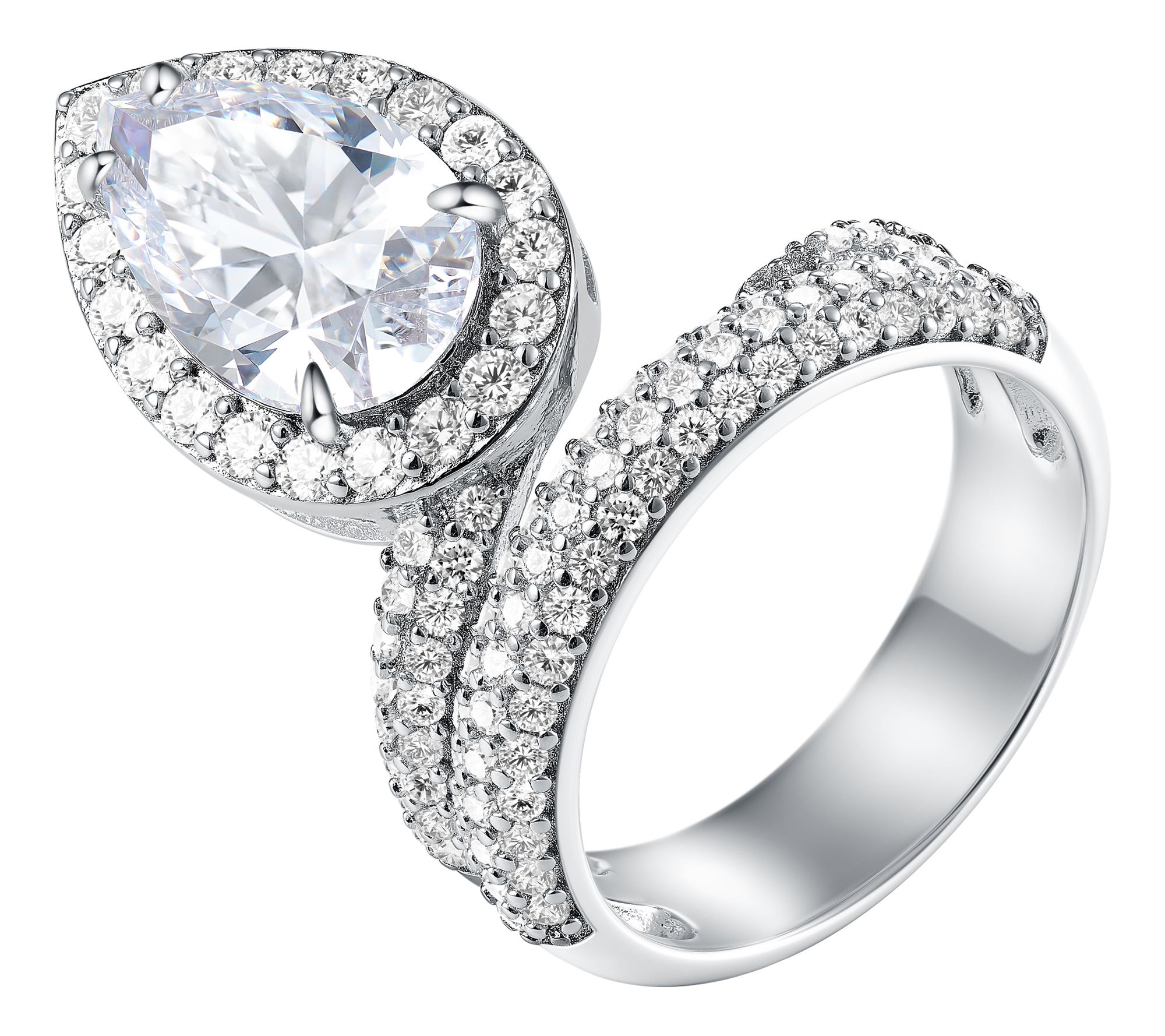 Diamonique x Jenifer Miller 11.25 cttw Ring, Sterling Silver - QVC.com